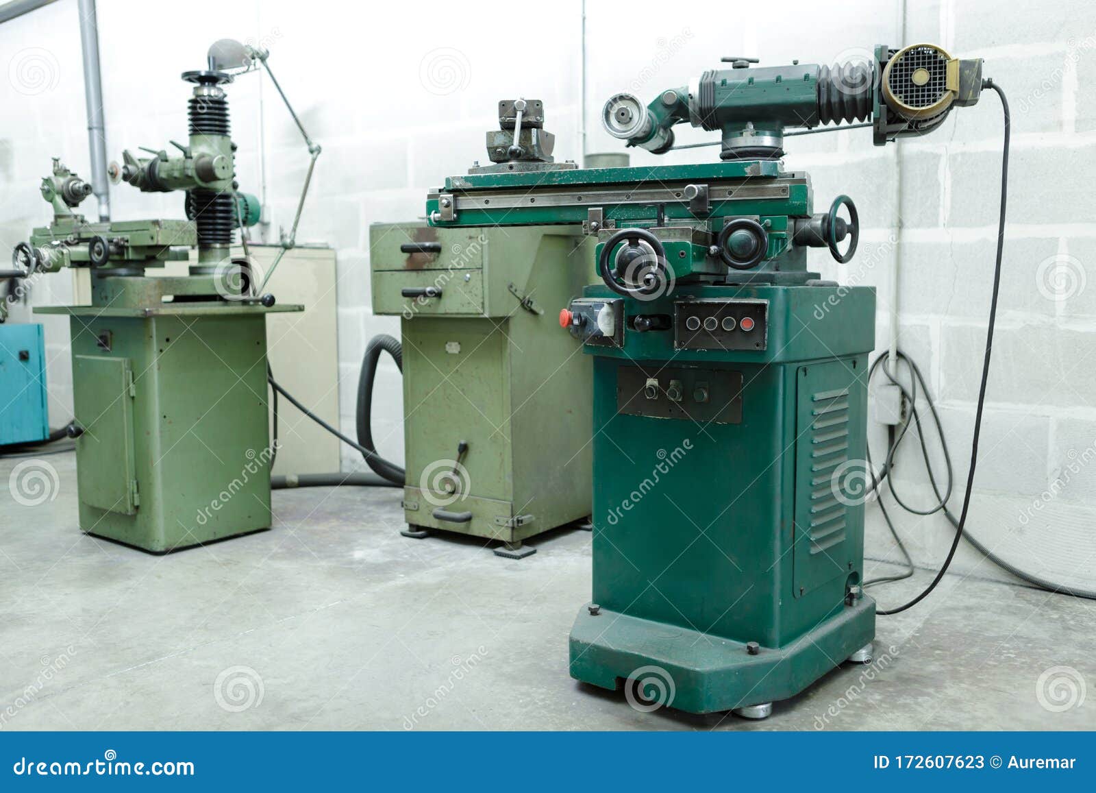 Close Up Old Factory Machines Stock Image - Image of milling, making ...