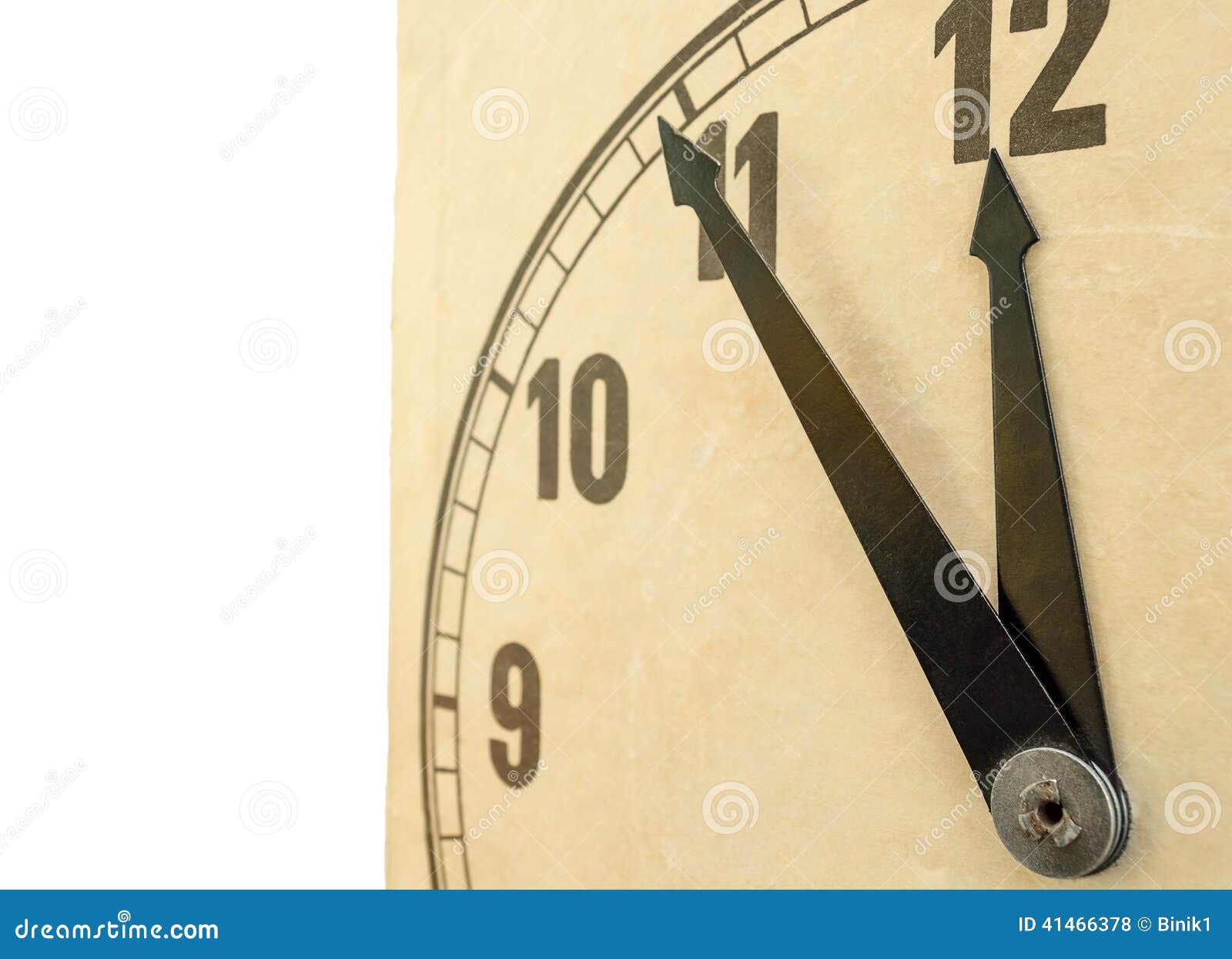 Close-up of Old-fashioned Clock Isolated. 11:55 Stock Photo - Image of ...