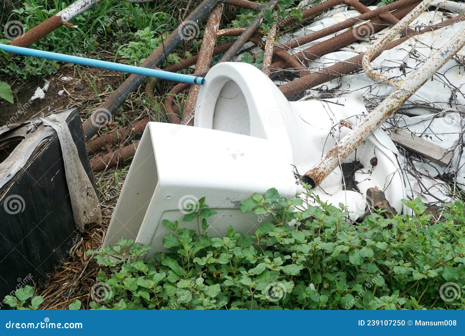 Old Flush Toilet on the Ground Stock Photo - Image of concept, heaps ...