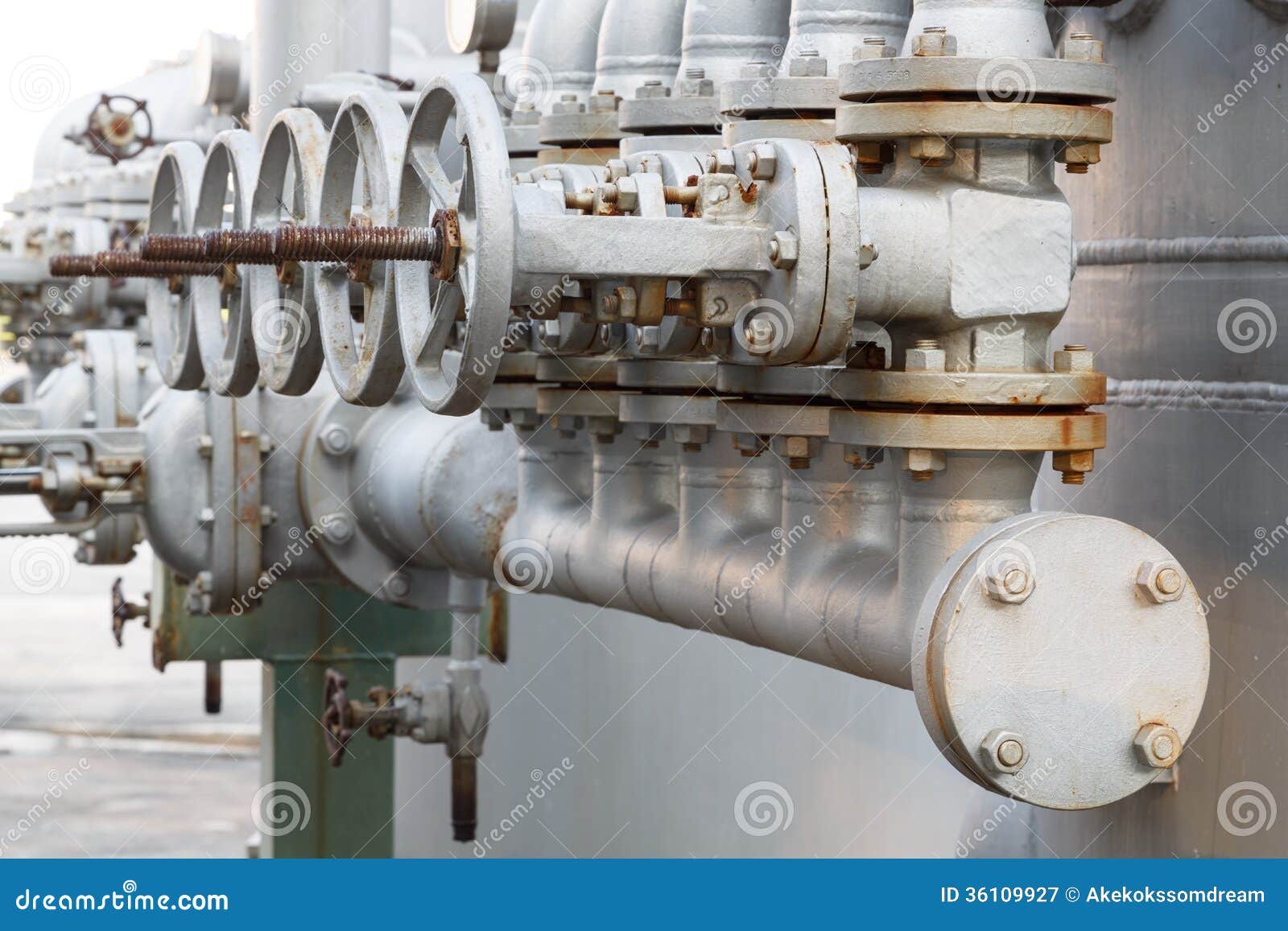 Close-up of Old Gate Valve on Pipe Connection Stock Image - Image of ...