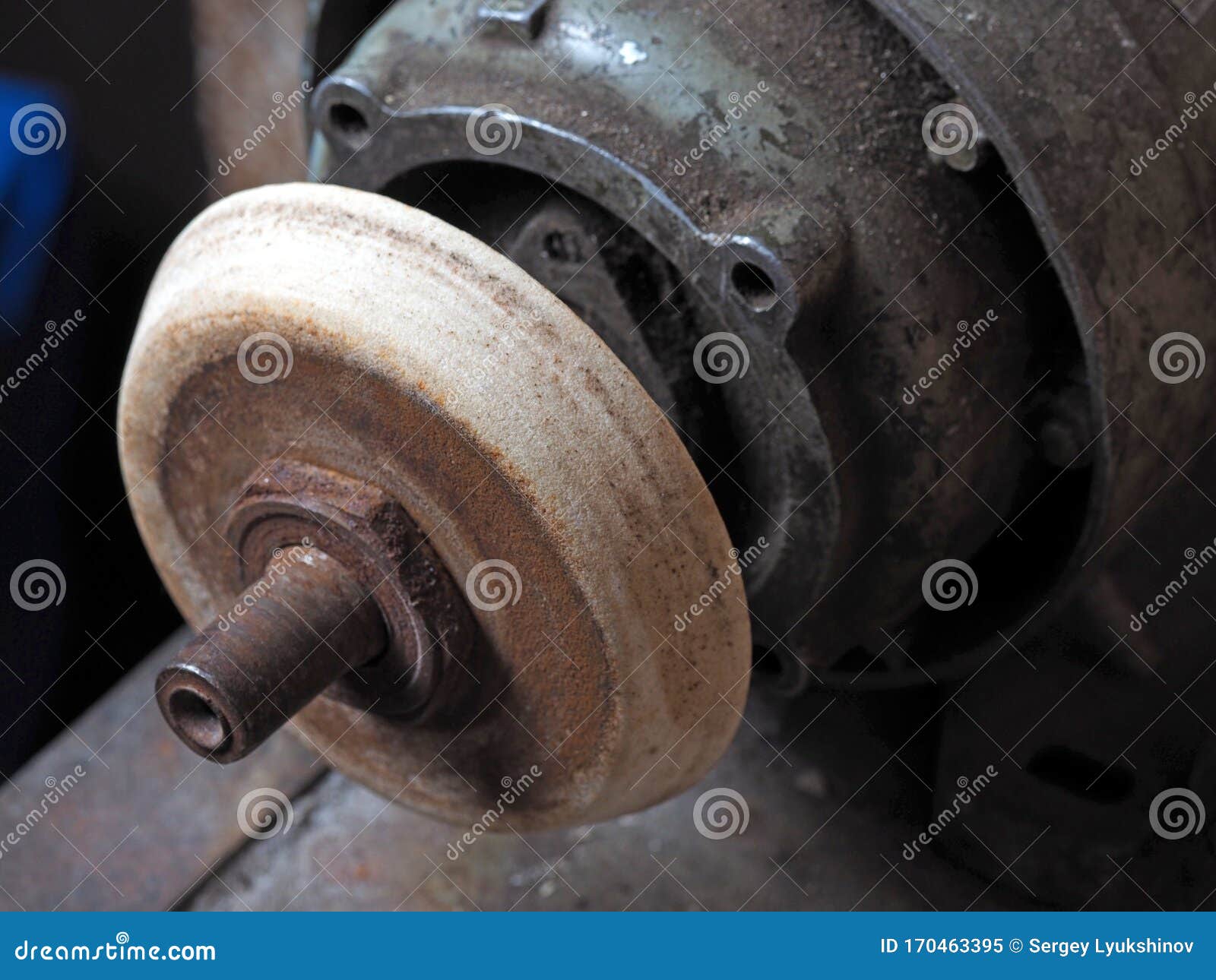 Close-up of an Old Grinding Machine for Finishing and Processing Metal ...