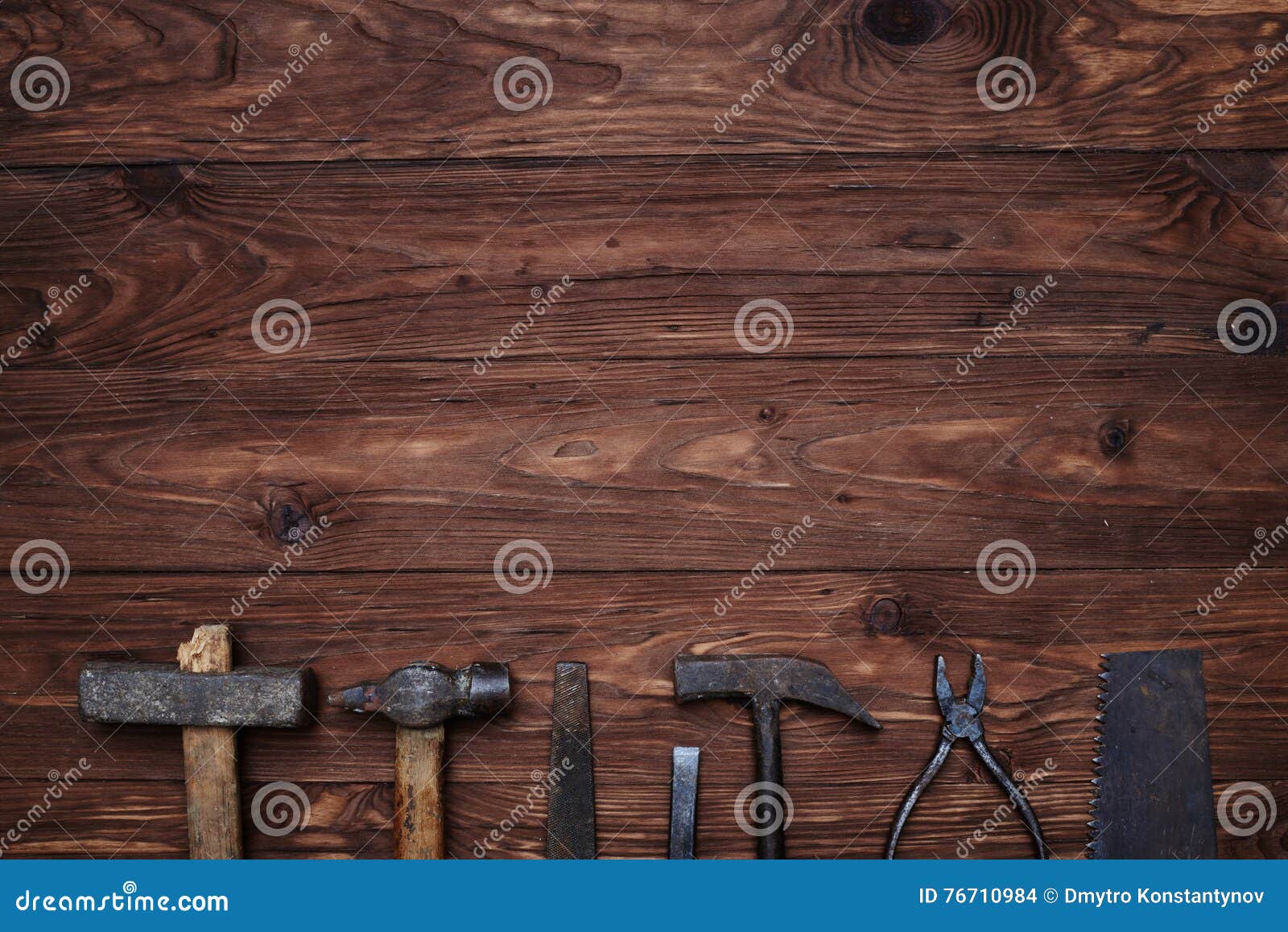 Close-up of Old Hand Tools with Copy Space Stock Photo - Image of steel ...