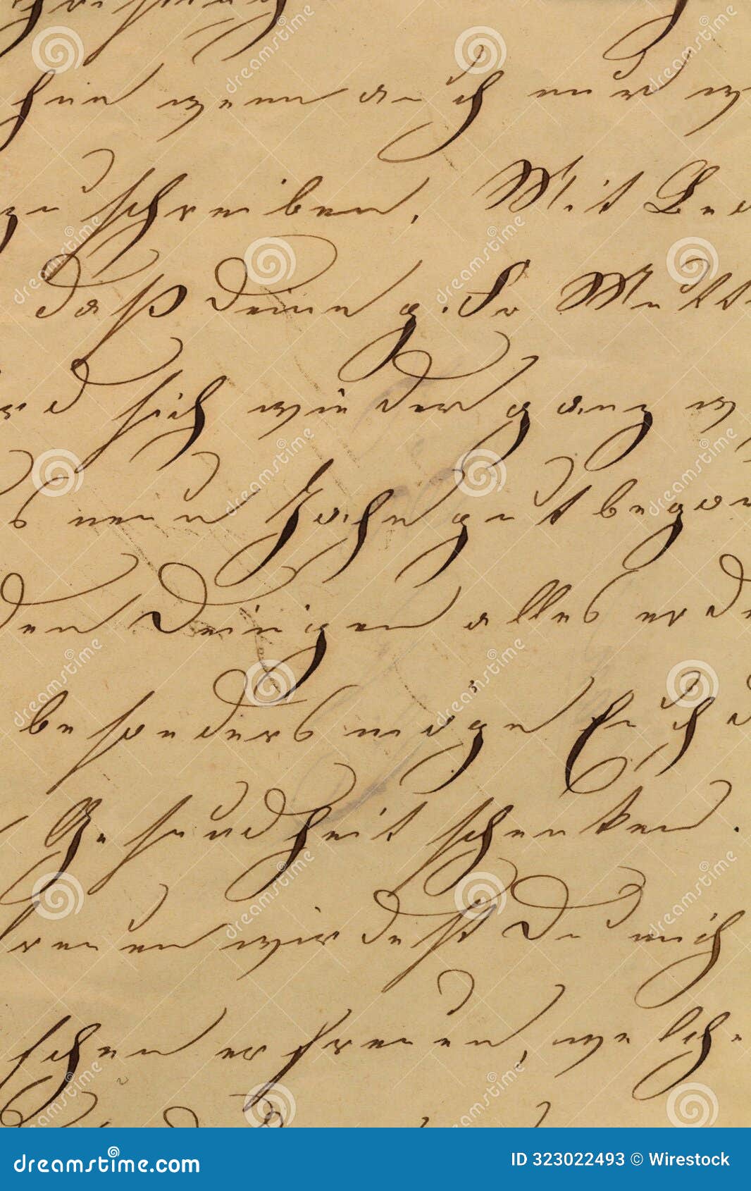 Mid-19th Century Handwriting Style Stock Image - Image of antique ...