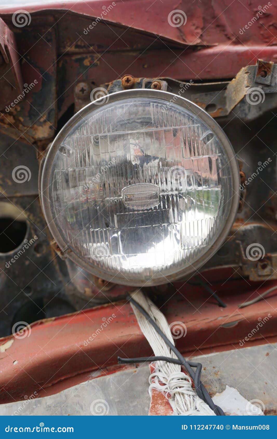 Old headlight car stock photo. Image of vintage, closeup - 112247740