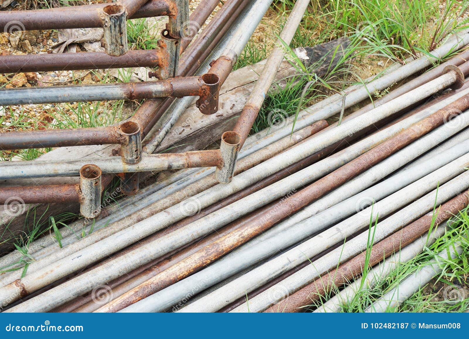 Old Iron Post on the Ground Stock Image - Image of post, equipment ...