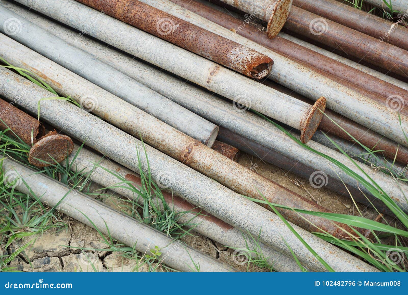 Old Iron Post on the Ground Stock Photo - Image of pipes, iron: 102482796