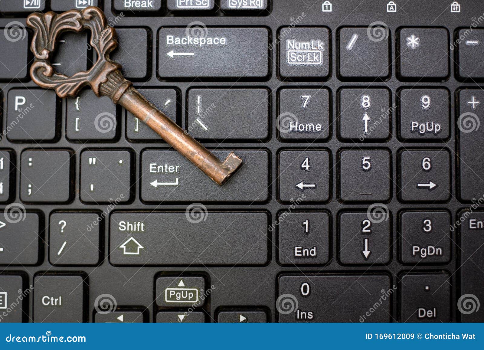 Close Up Old Key and Push-button the Computer Keyboard Stock Image ...