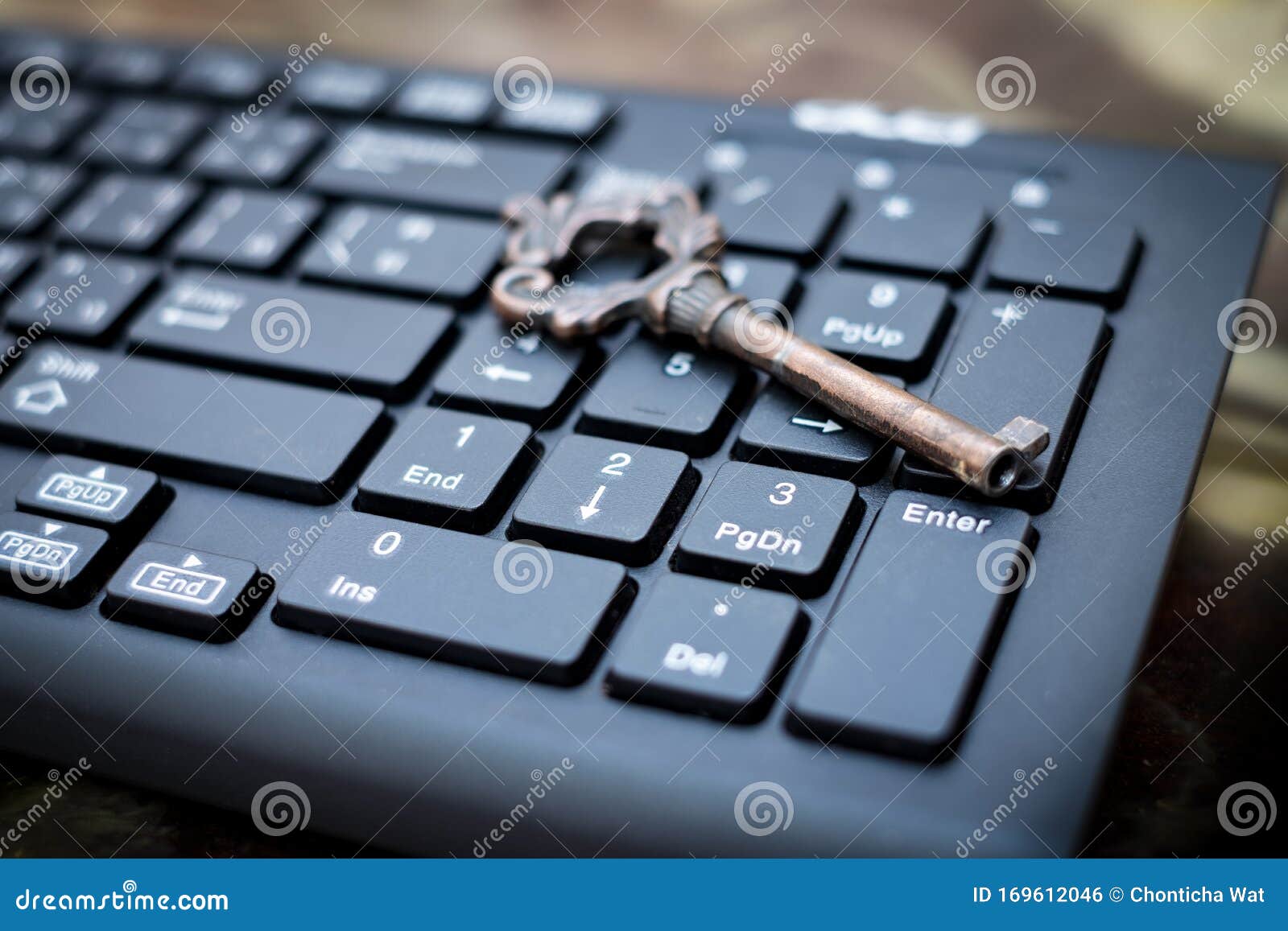 Close Up Old Key and Push-button the Computer Keyboard Stock Photo ...
