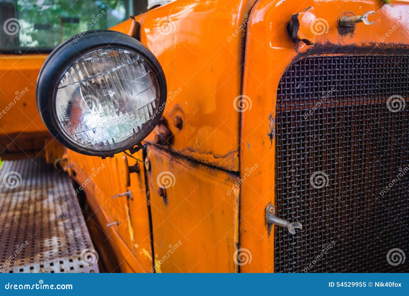 Close Up of an Old Lamp from a Tractor Stock Image - Image of detail ...