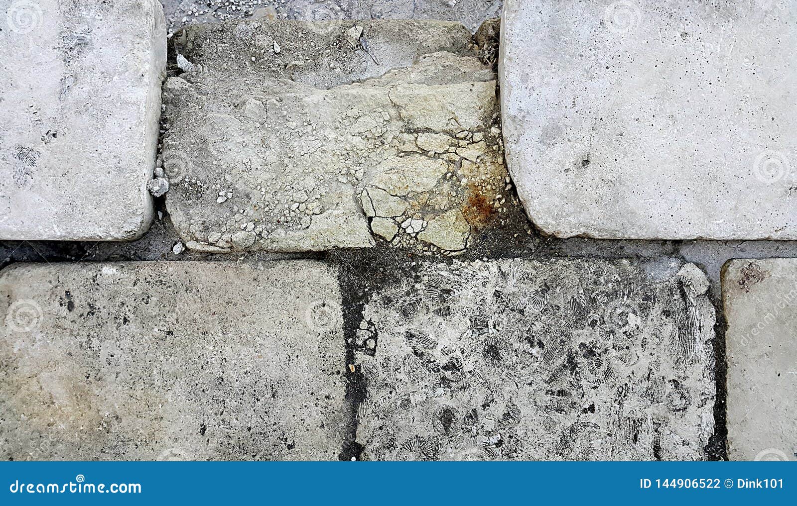 Old Limestone Block with Artifact Stock Photo - Image of closeup, gray ...
