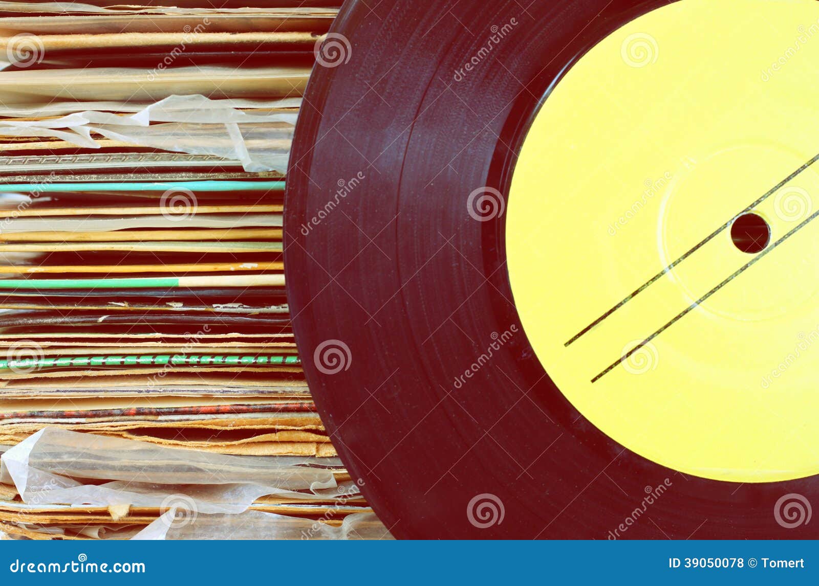 Close Up of Old Record and Records Stack Pic Stock Photo - Image of ...