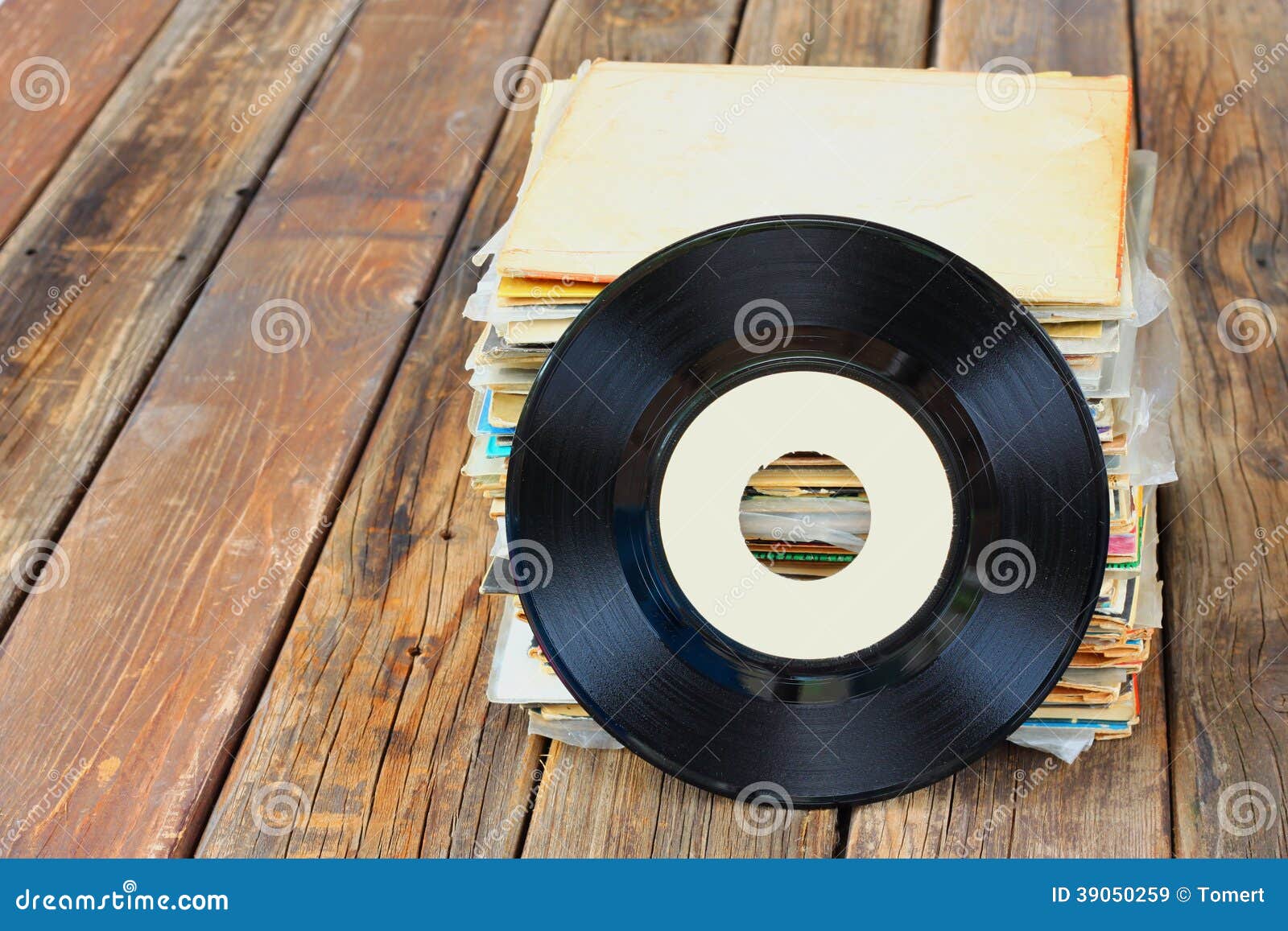 Close Up of Old Record and Records Stack Pic Stock Image - Image of ...