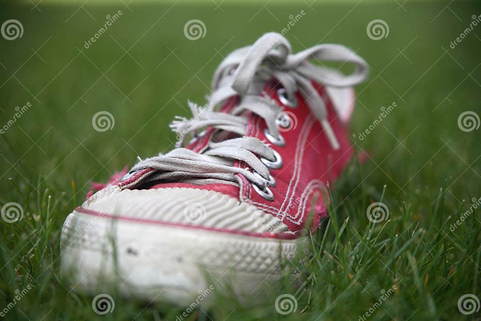Close Up of an Old Red Shoe Stock Photo - Image of casual, attire: 736956