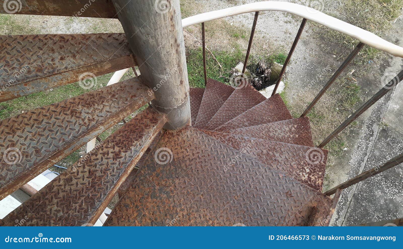 Close Up Old and Rusted Fire Escape. Stock Image - Image of brick ...