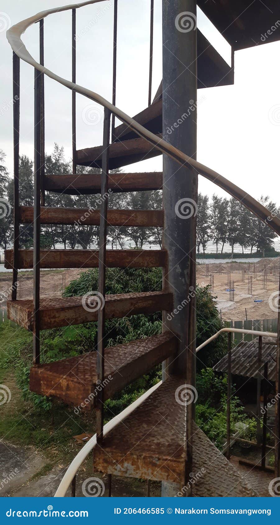 Close Up Old and Rusted Fire Escape. Stock Image - Image of ...