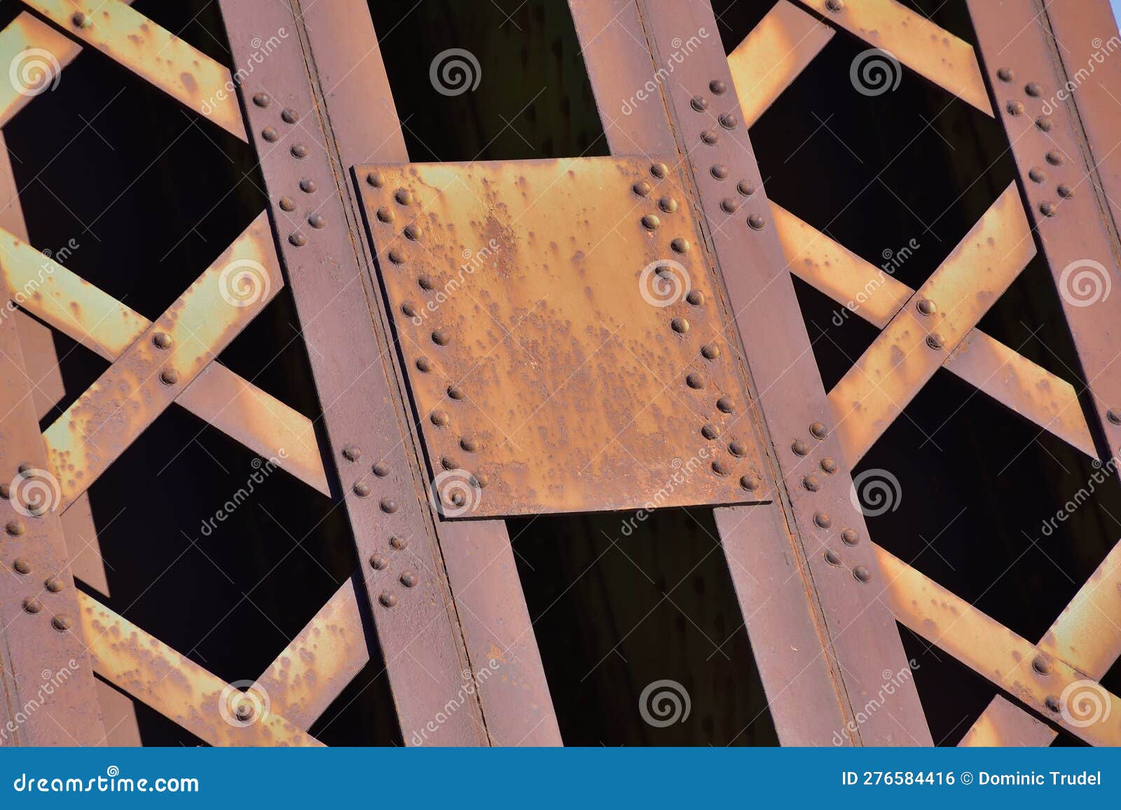Close Up of an Old Rusted Structure Made of Plates and Riveted Joints ...