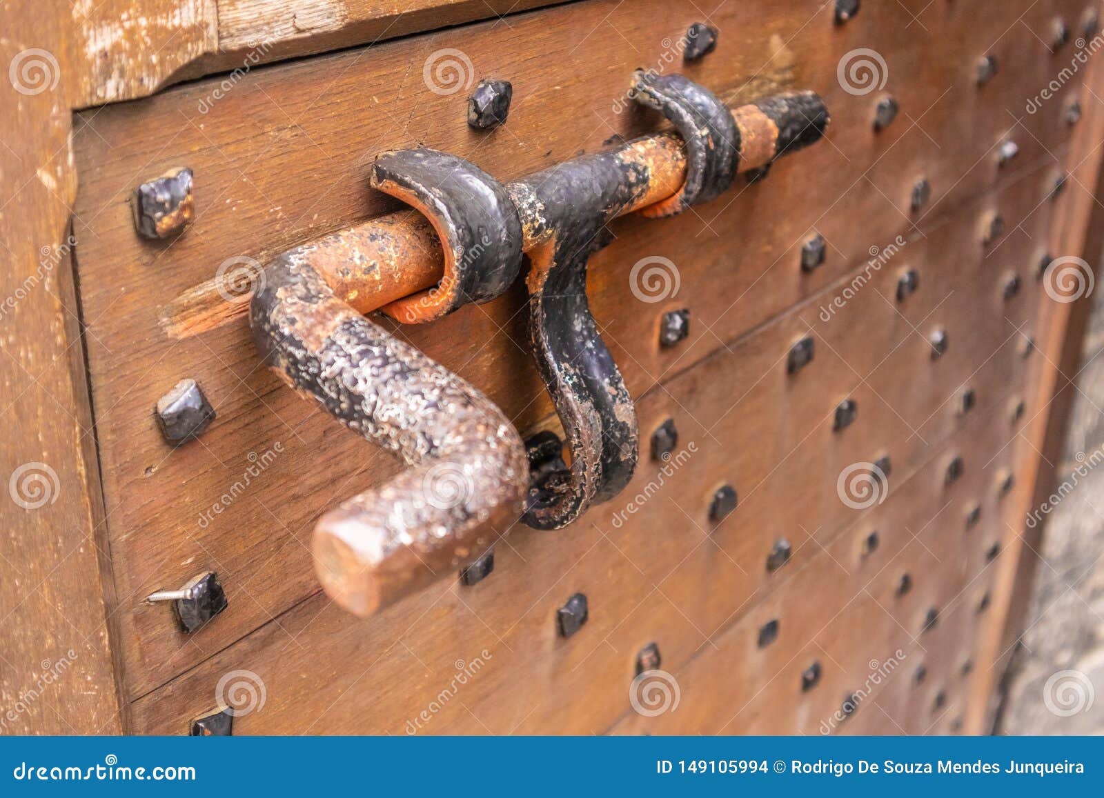 Close Up on a Old and Rustic Castle Latch Stock Photo - Image of ...