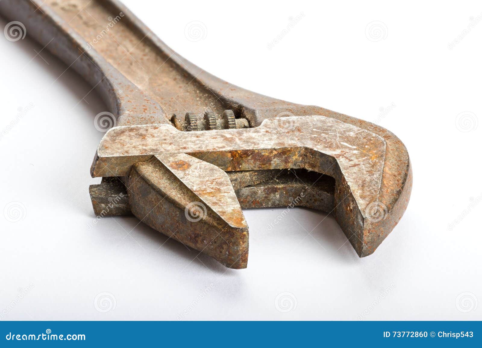 Close Up of an Old Rusty Adjustable Wrench Stock Photo - Image of ...