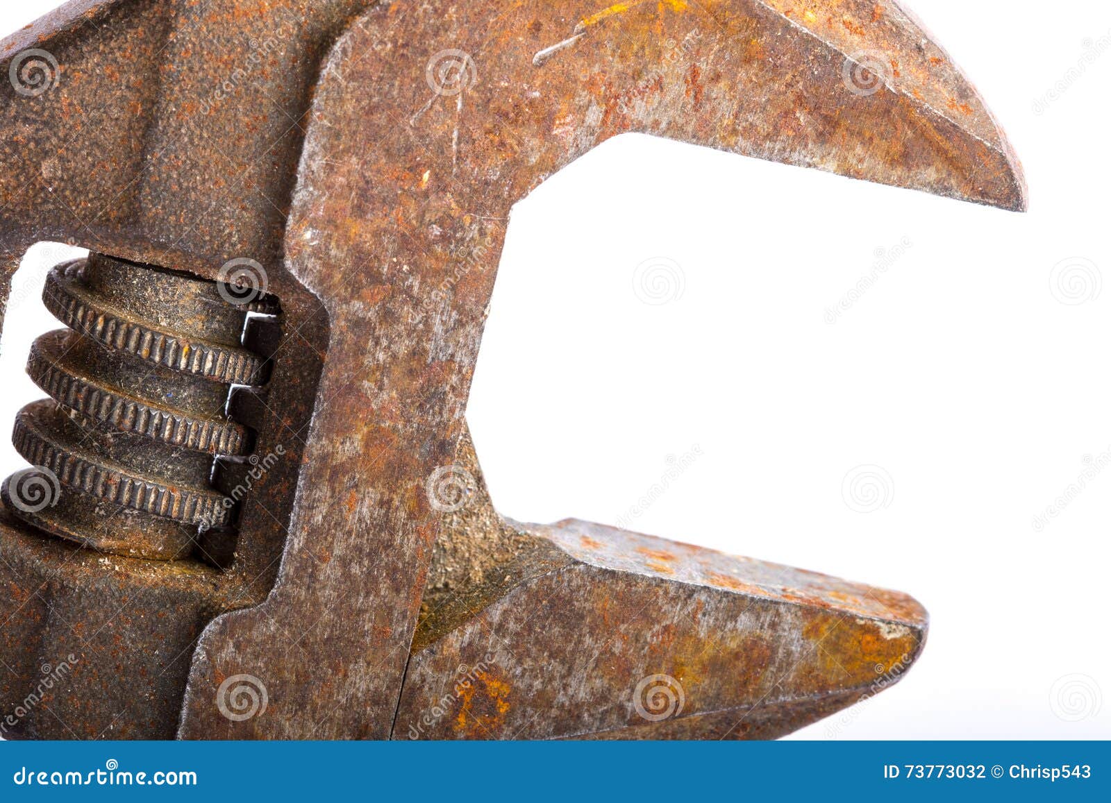 Close Up of an Old Rusty Adjustable Wrench Stock Photo - Image of ...