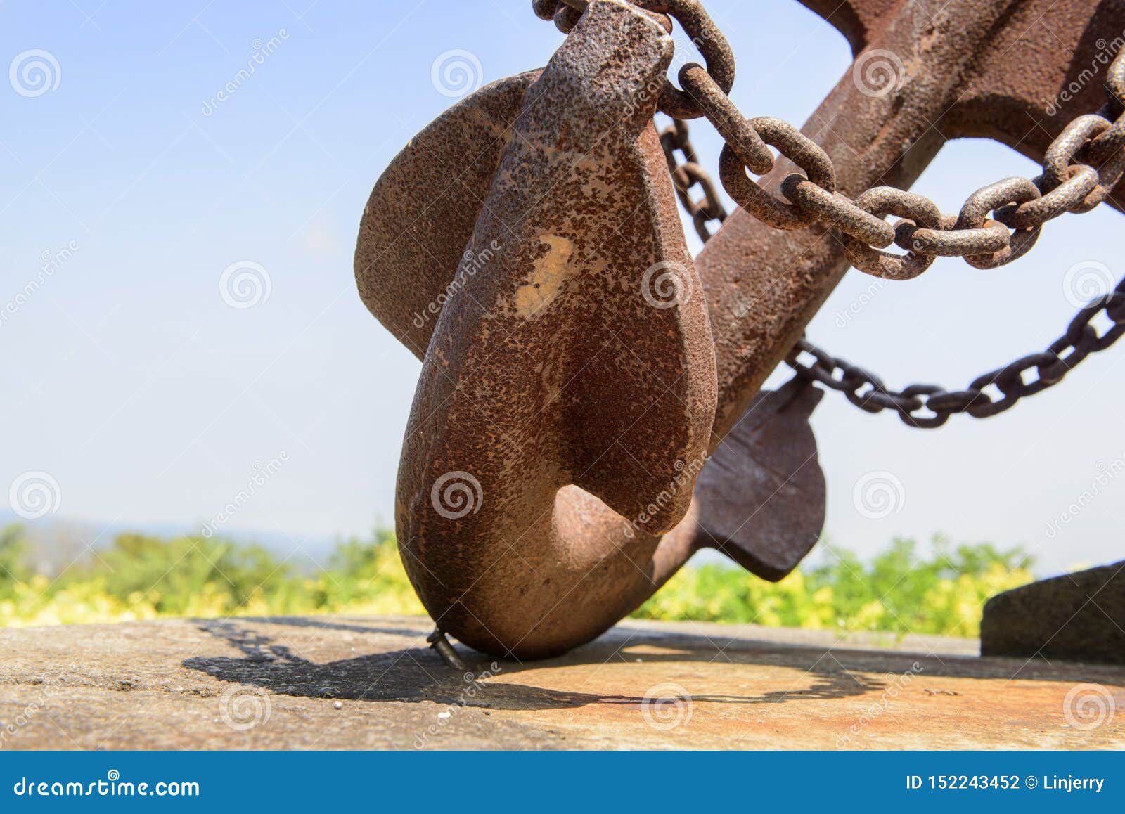 Close up old rusty anchor stock photo. Image of element - 152243452