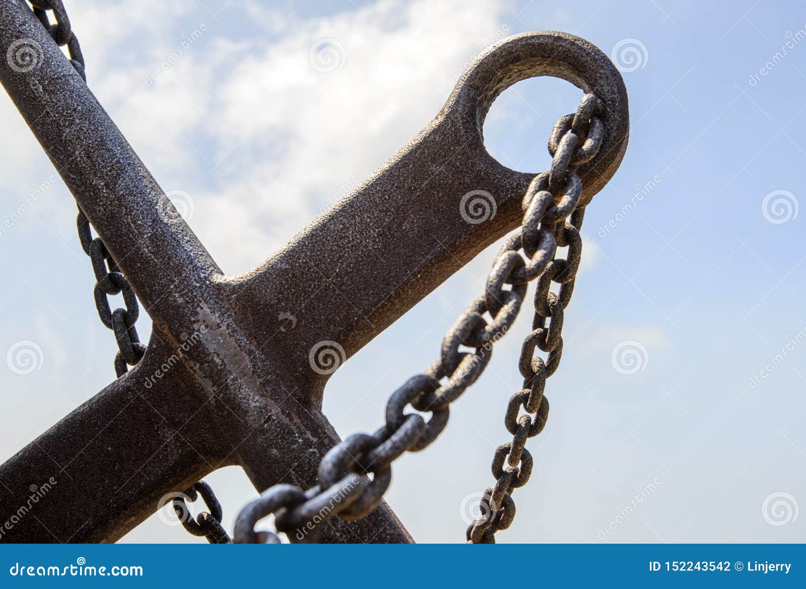 Close up old rusty anchor stock photo. Image of abstract - 152243542