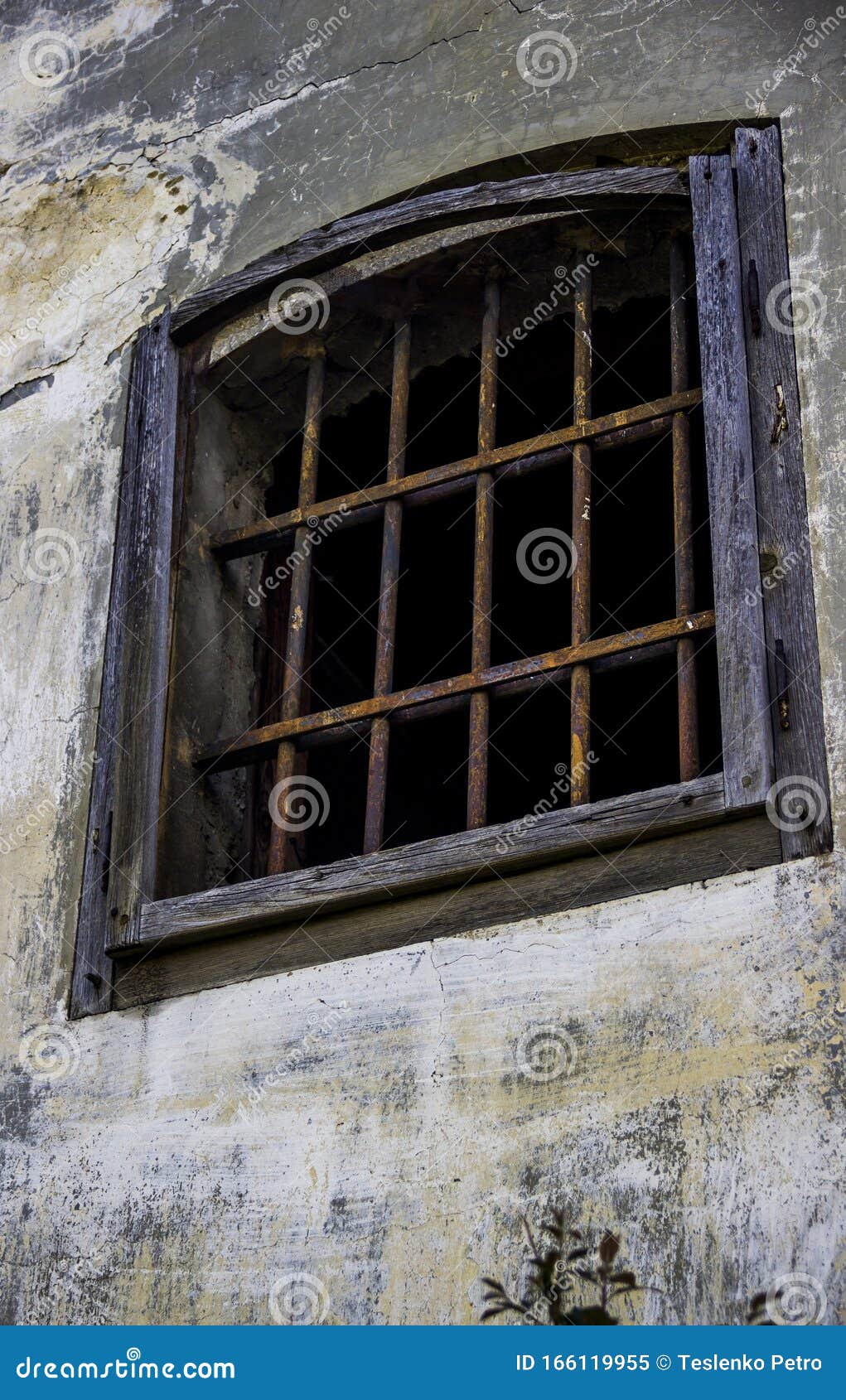 Rusty iron-barred window stock image. Image of house - 166119955