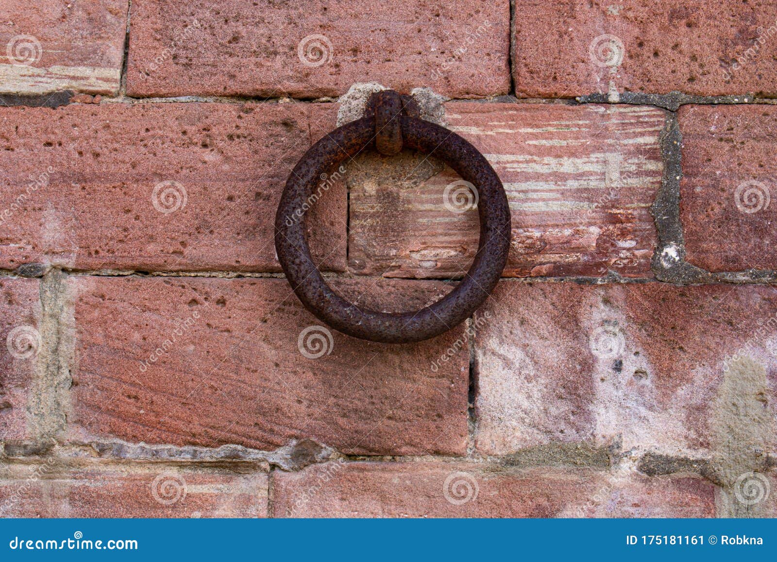 Close Up of Old Rusty Iron Ring on a Red Brick Wall Stock Image - Image ...