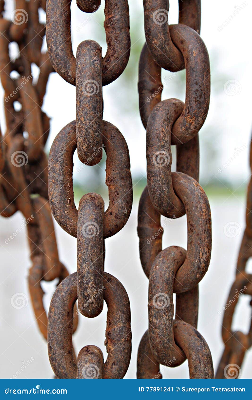 Close Up of Old Rusty Metal Chain at Construction Site Stock Image ...