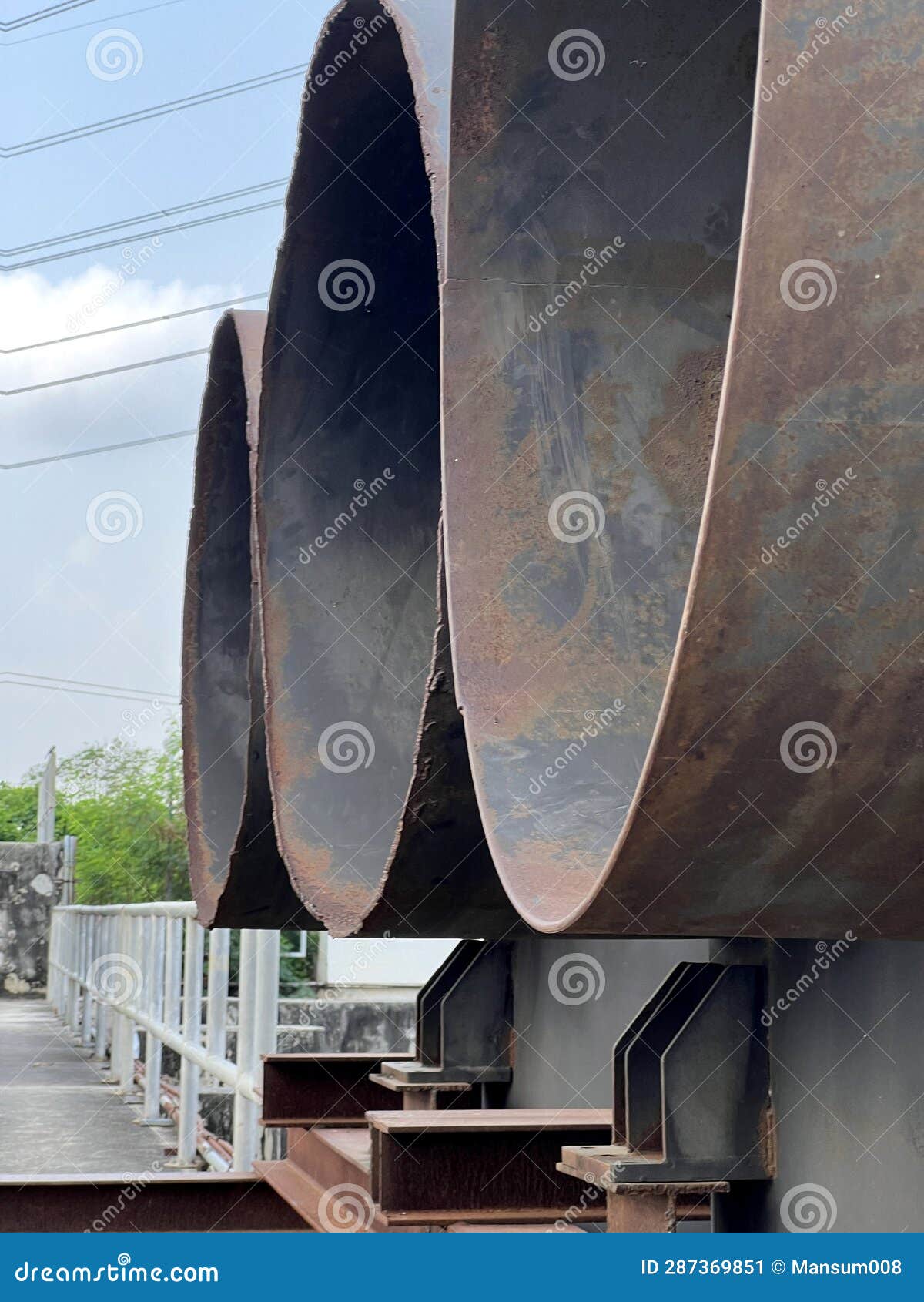 The old rusty metal pipe stock image. Image of outdoor - 287369851