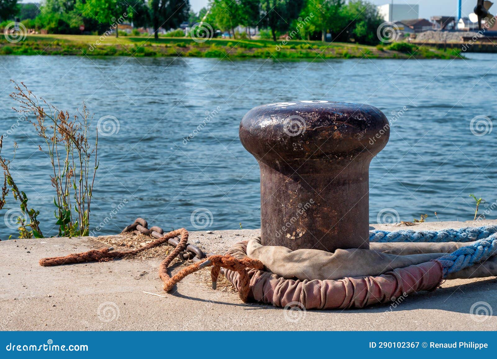 Close Up of Old and Rusty Mooring Post Stock Image - Image of ...
