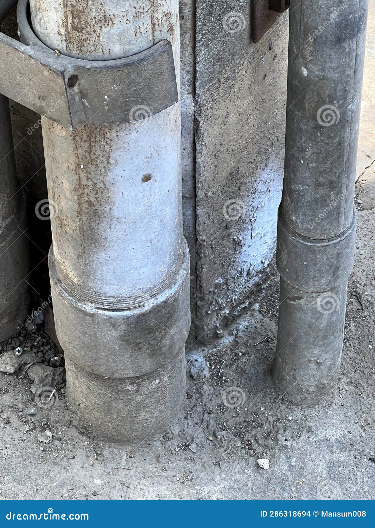 Old Rusty Pipe with a White Background Stock Photo - Image of cement ...