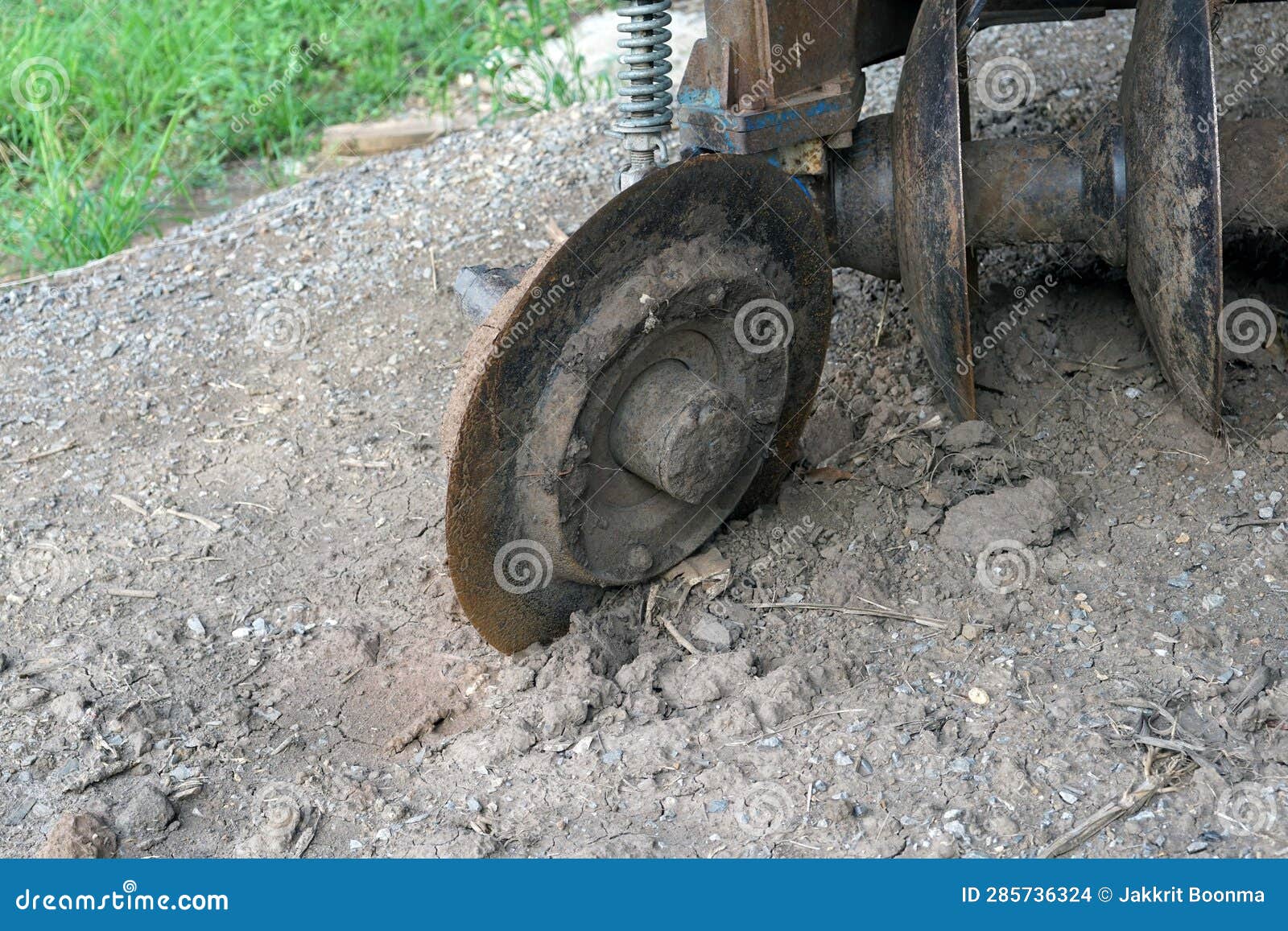 Close-up of Old Rusty Plow Tractor Disk of a Tractor on the ...