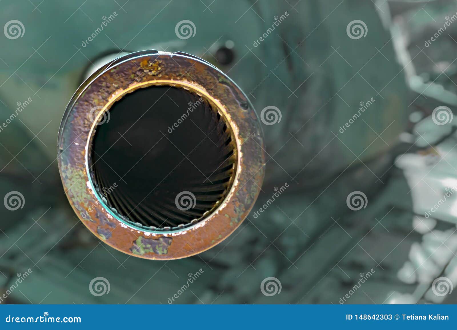 Close-up Old Rusty Tank Muzzle. Military Concept Stock Image - Image of ...