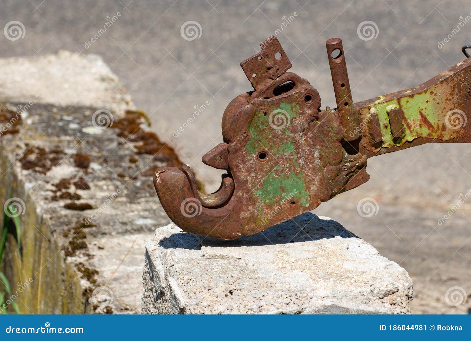 Close Up of a Old and Rusty Tractor Arrestor Hook Stock Image - Image ...