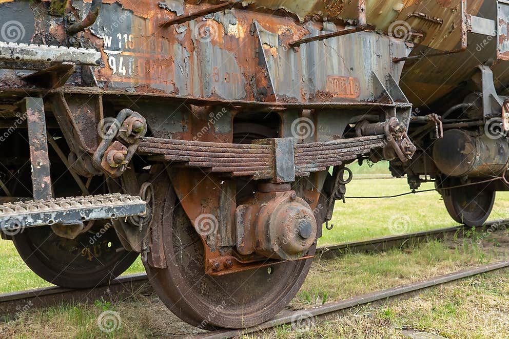 Close-up of an Old Rusty Train Wheels Stock Photo - Image of railroad ...
