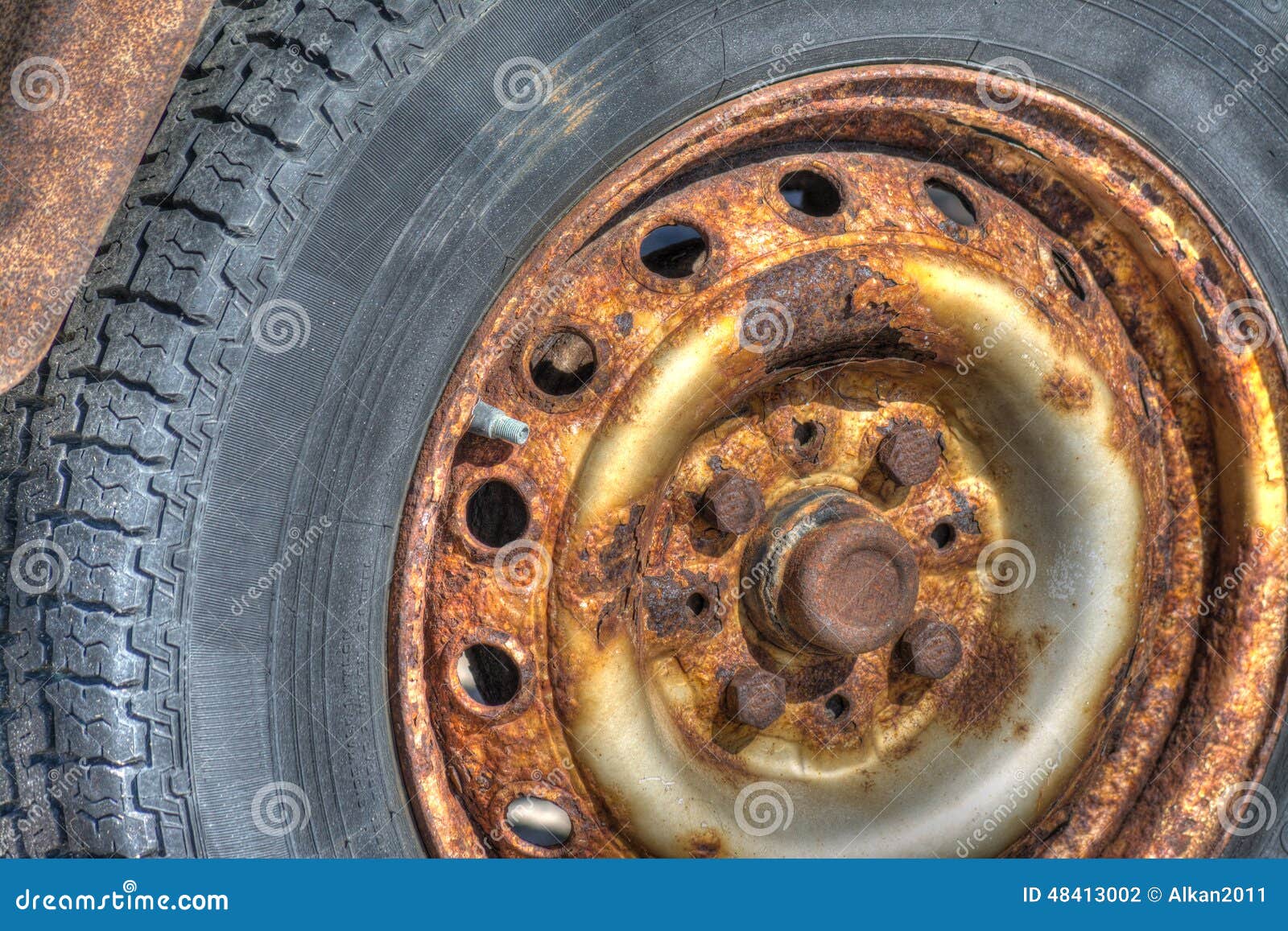 Close Up of an Old, Rusty Wheel in Hdr Stock Photo - Image of garage ...