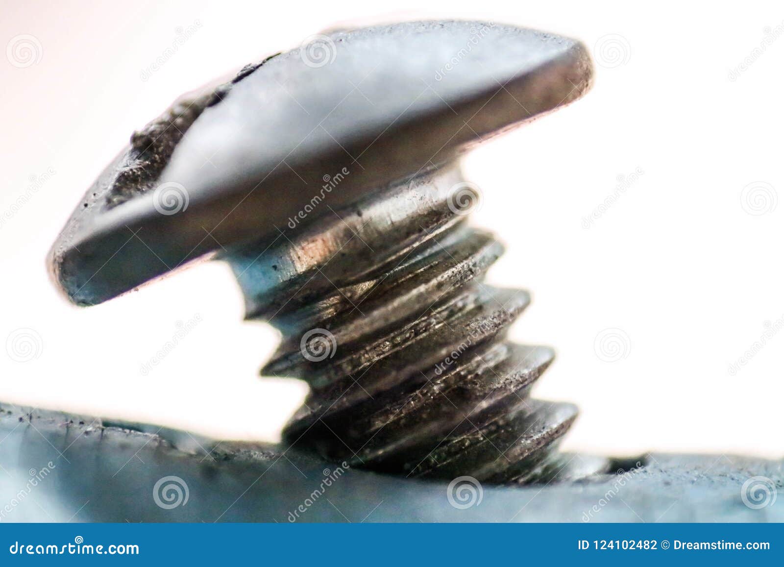 Close Up Screwed into Plastic Pipe Stock Photo - Image of steel, tool ...