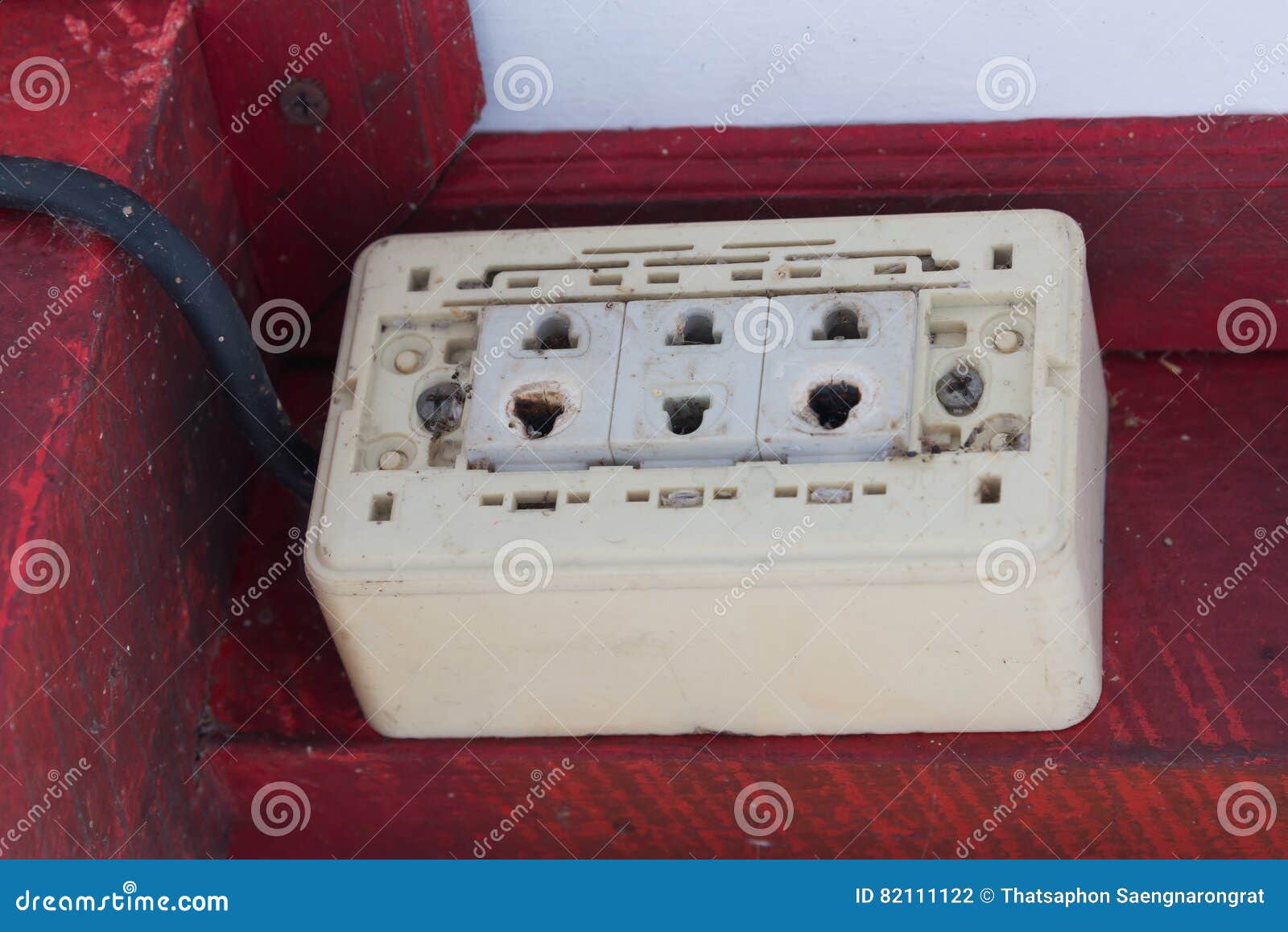 Close-up of Old Socket, Electrical Outlet. Stock Photo - Image of ...