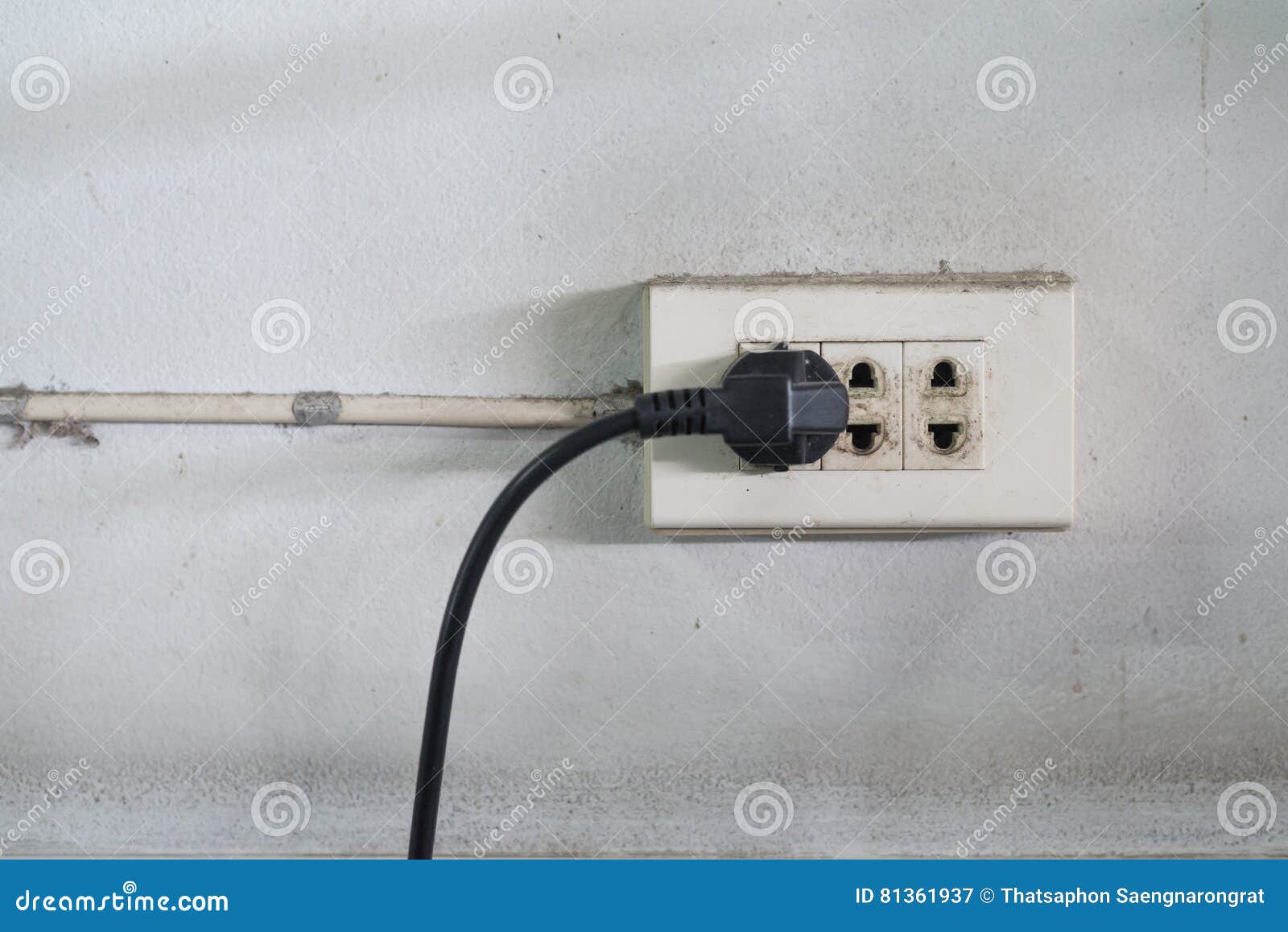 Close-up of Old Socket, Electrical Outlet with Plug Stock Image - Image ...