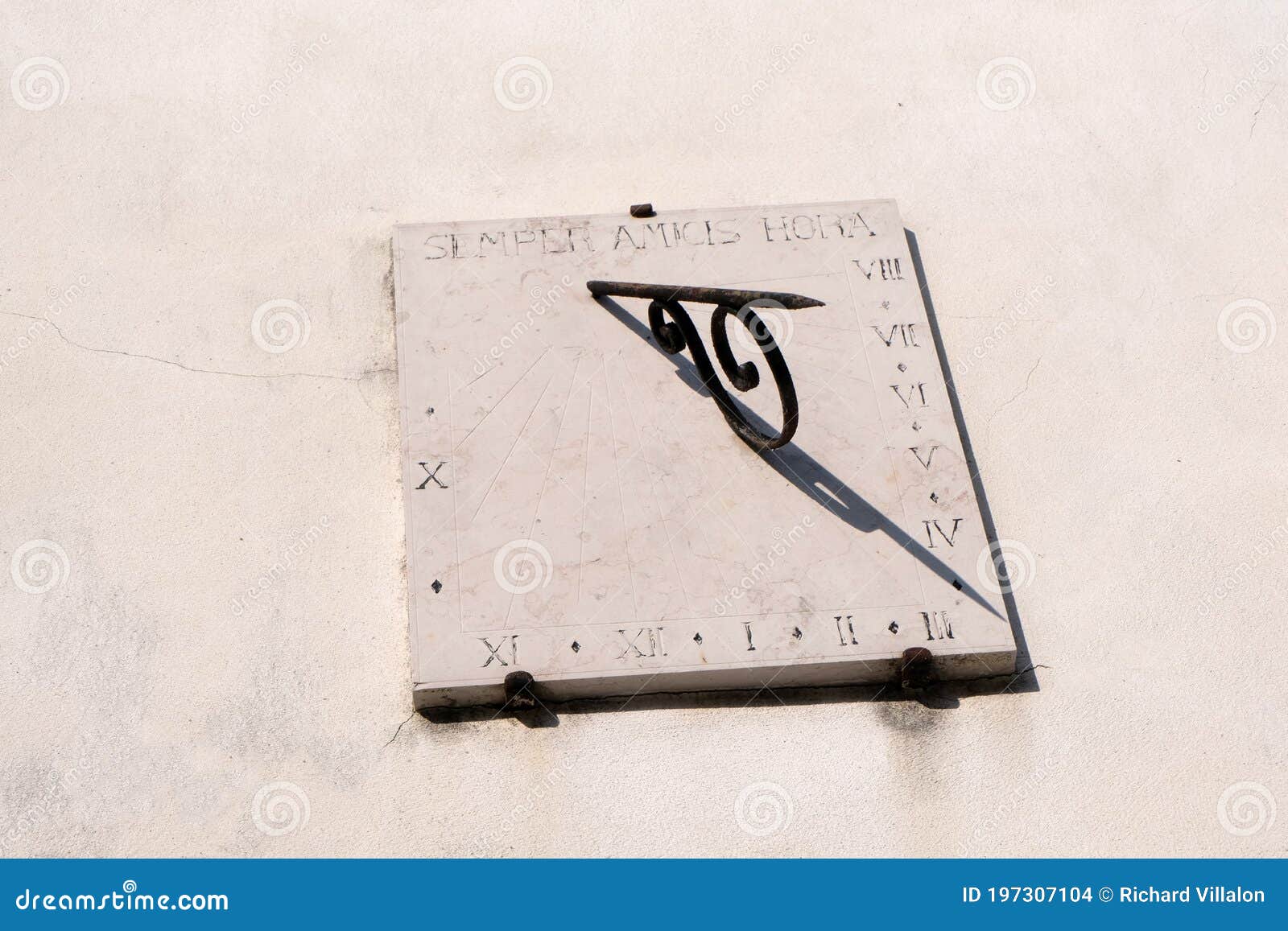 Solar Clock Close-up on a White Wall Stock Photo - Image of heritage ...
