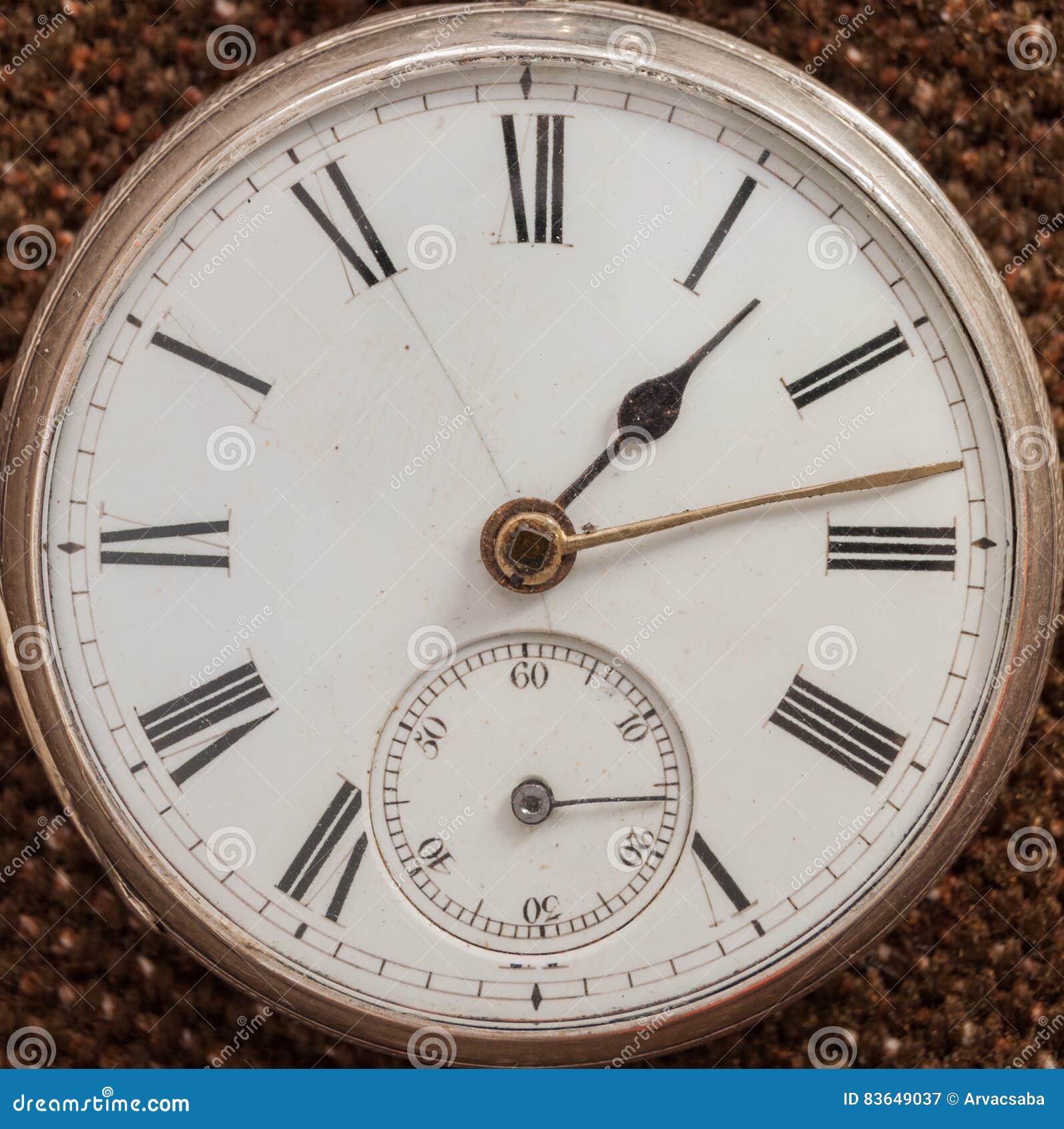 Close-up of an Old Sterling Silver Pocket Watch Stock Image - Image of ...