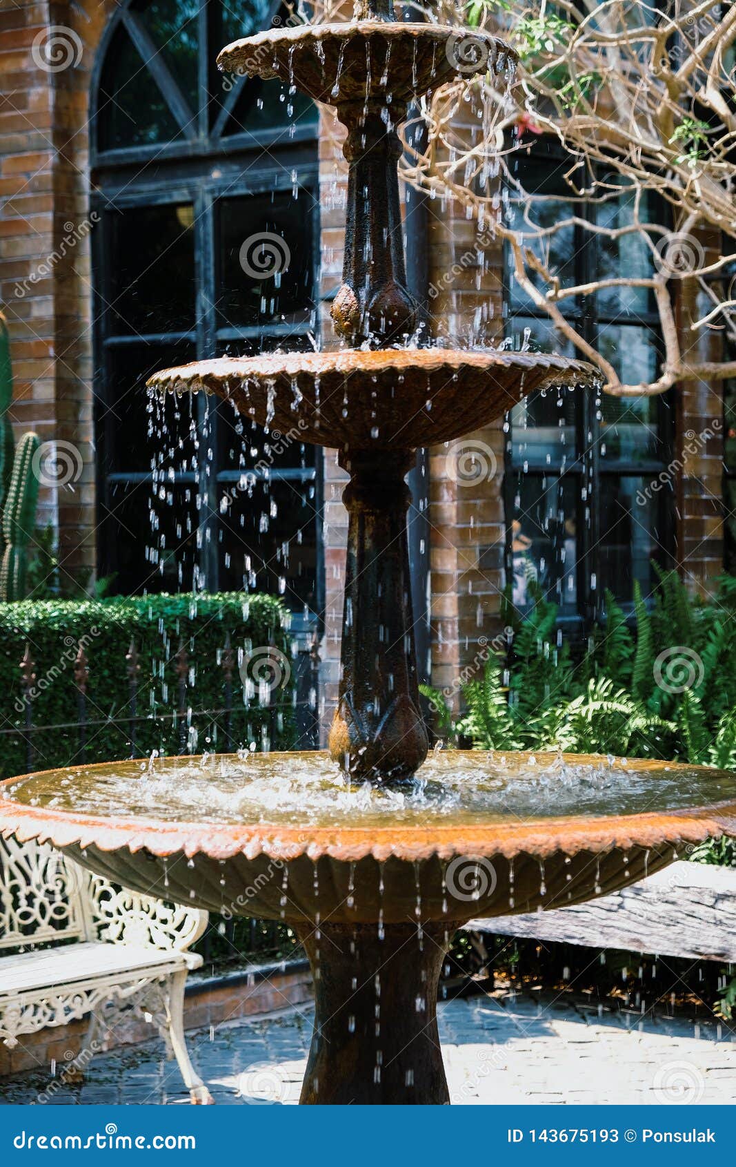 Old stone fountain stock image. Image of outdoors, landscape - 143675193