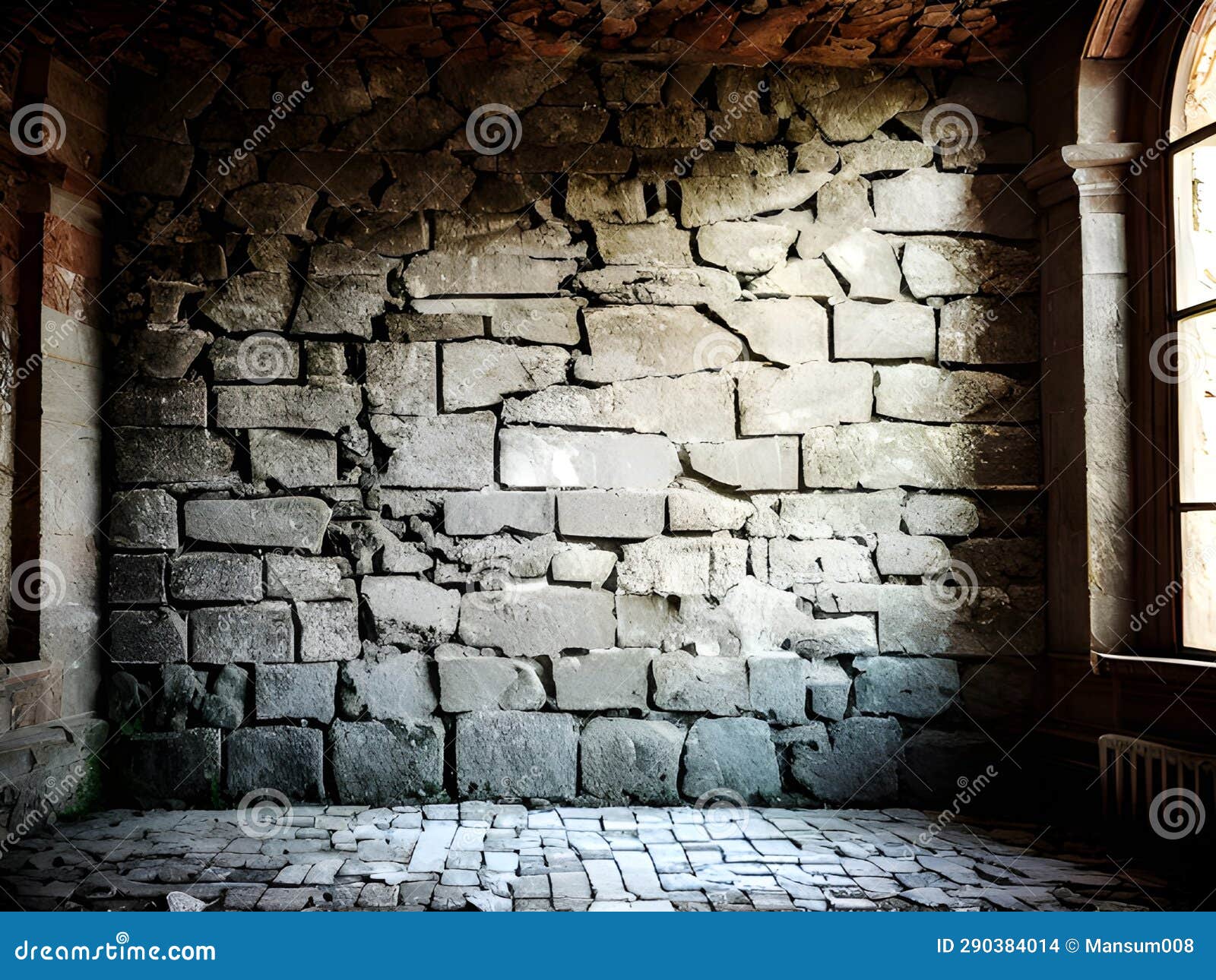Close Up Old Stone Wall Background Stock Illustration - Illustration of ...