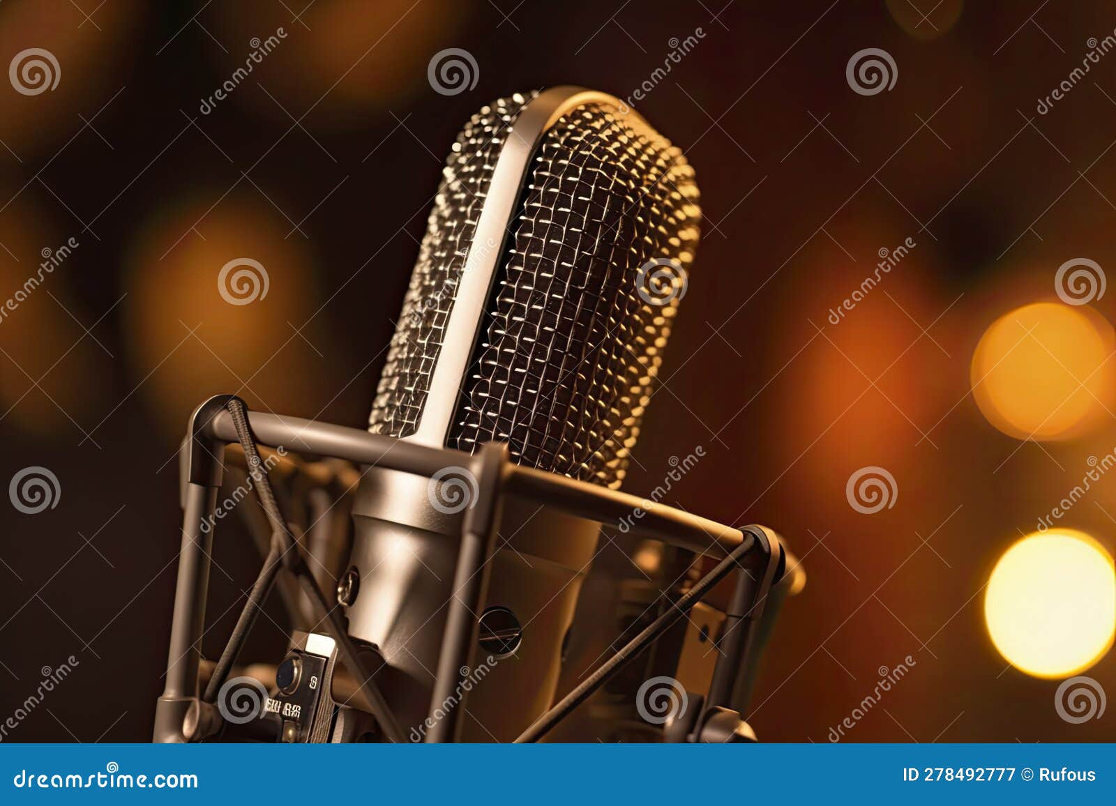 Close-up of an Old Studio Microphone with Lots of Bokeh Stock ...