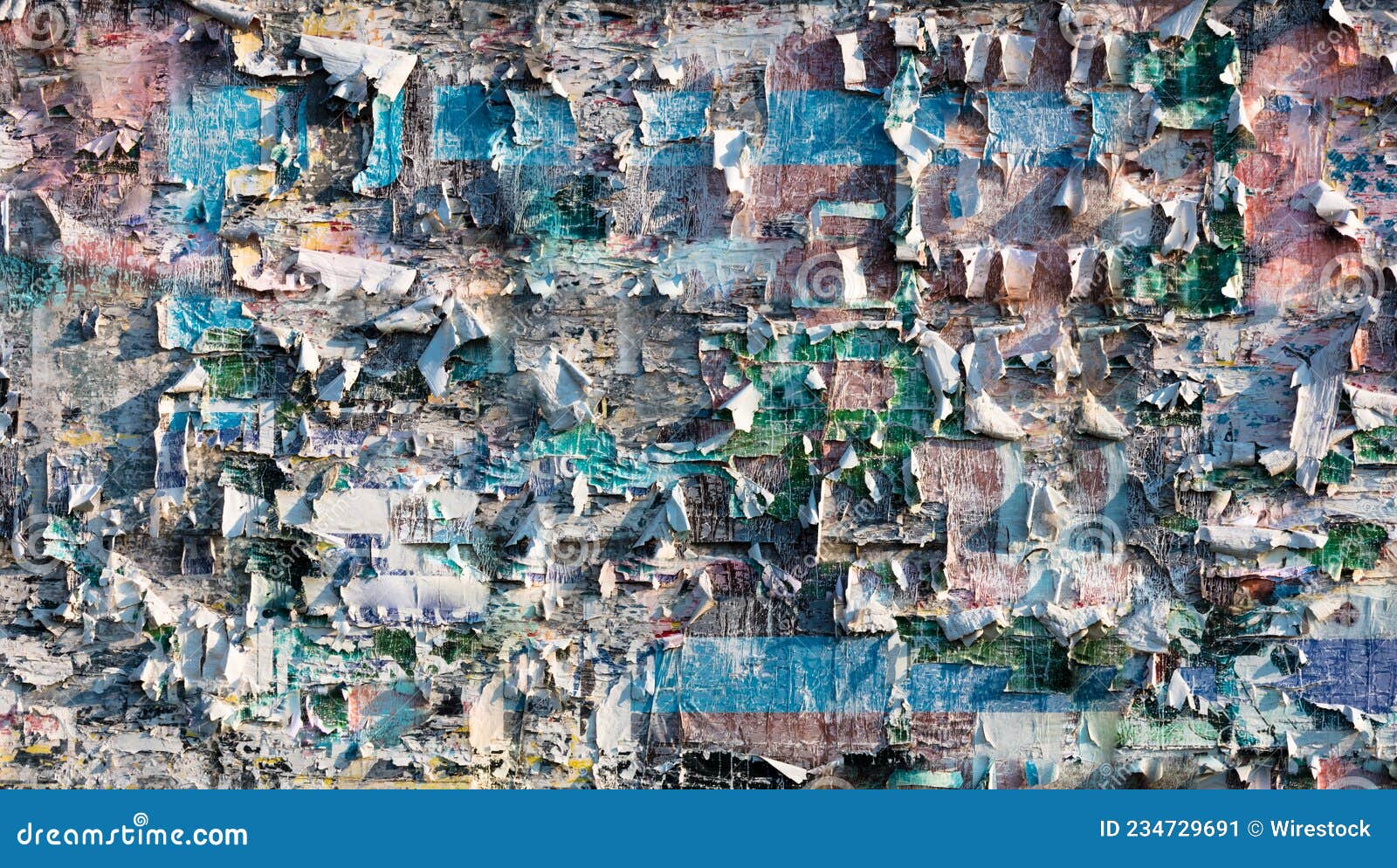 Close Up of an Old Torn Billboard Stock Image - Image of dirty, empty ...