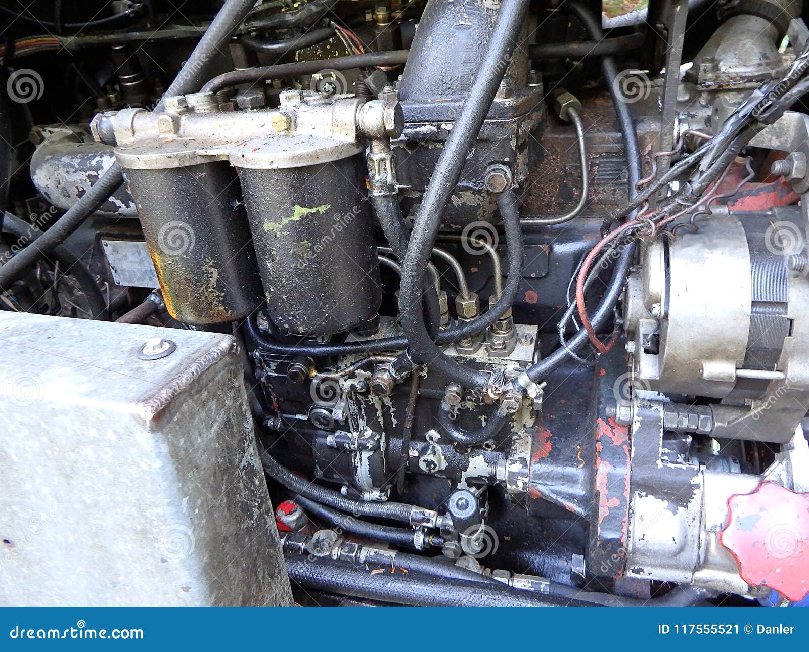 Close-up of an Old Tractor Engine Stock Image - Image of mechanic ...