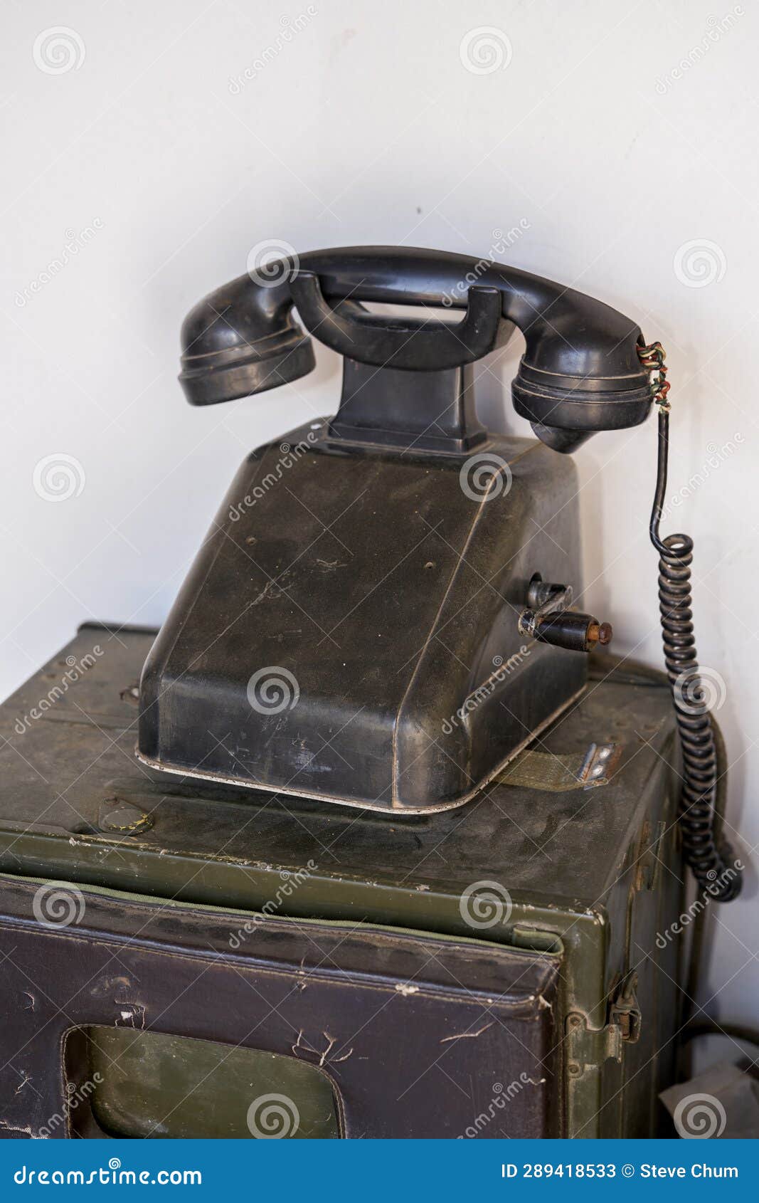 Close-up of an Old Traditional Hand Crank Phone Stock Image - Image of ...