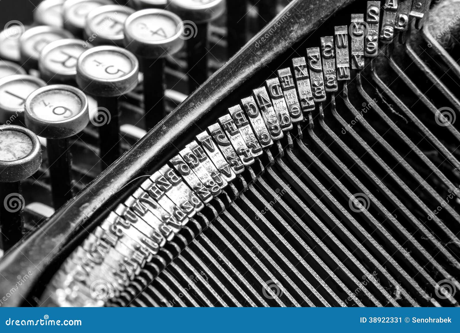 Close-up of old typewriter stock image. Image of closeup - 38922331