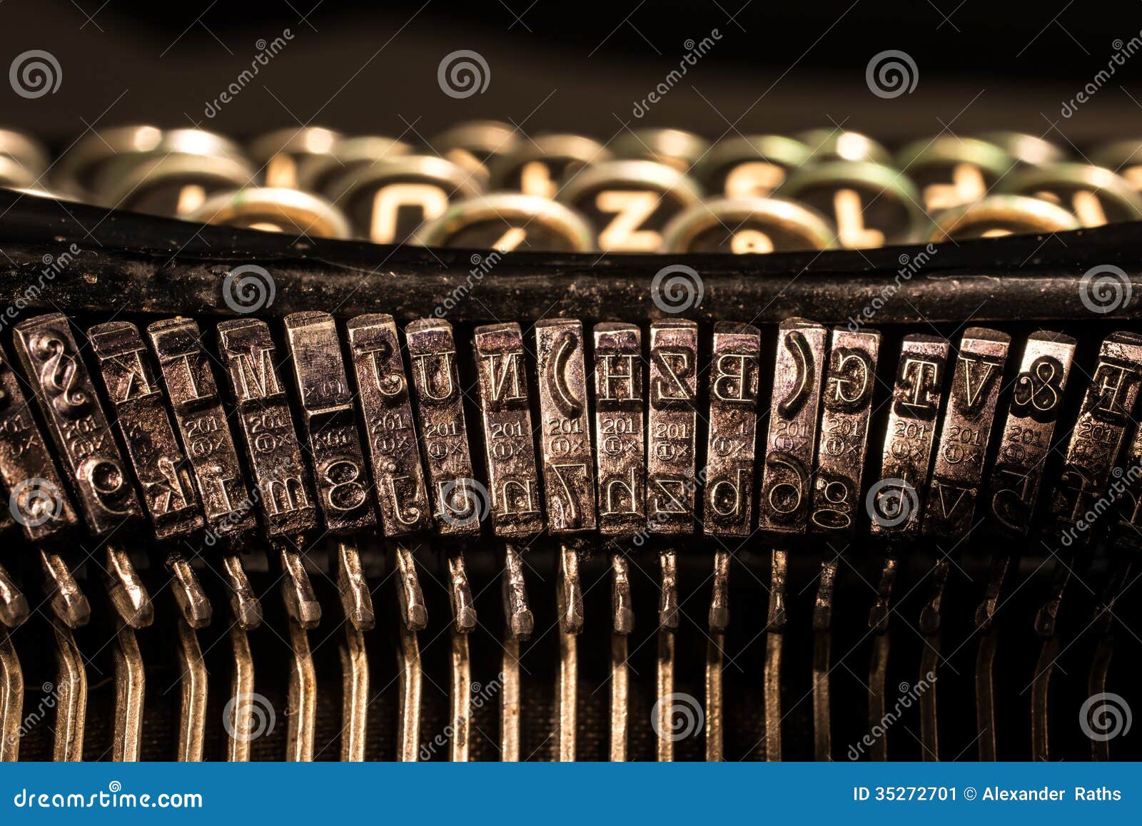 Close-up of Old Typewriter Letter and Symbol Keys Stock Image - Image ...