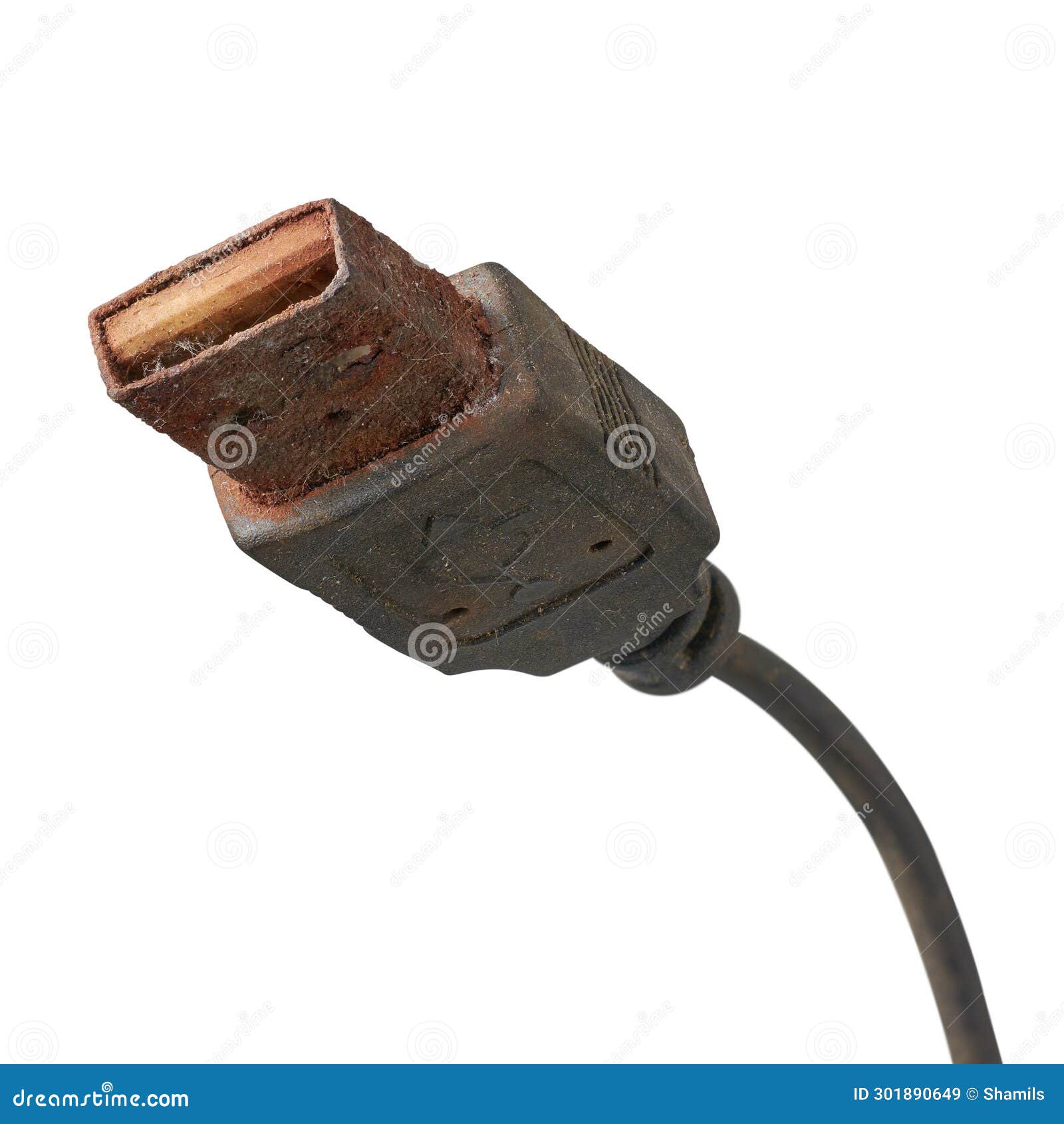 Close-up of Severe Rusty Unusable Usb Port Isolated Stock Image - Image ...